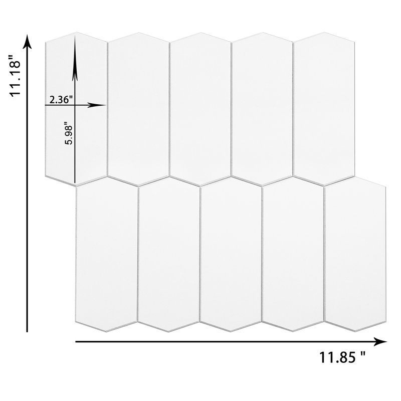 Avant Decor 6'' W x 2.36'' L Stone Composite Peel and Stick Mosaic Tile ...