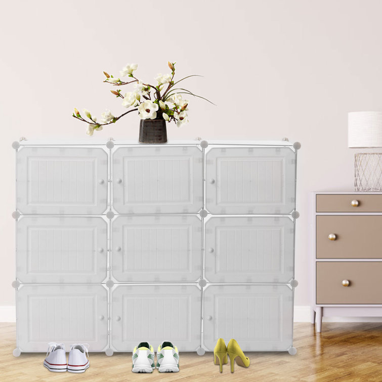 Rebrilliant 36 Pair Stackable Shoe Storage Cabinet | Wayfair