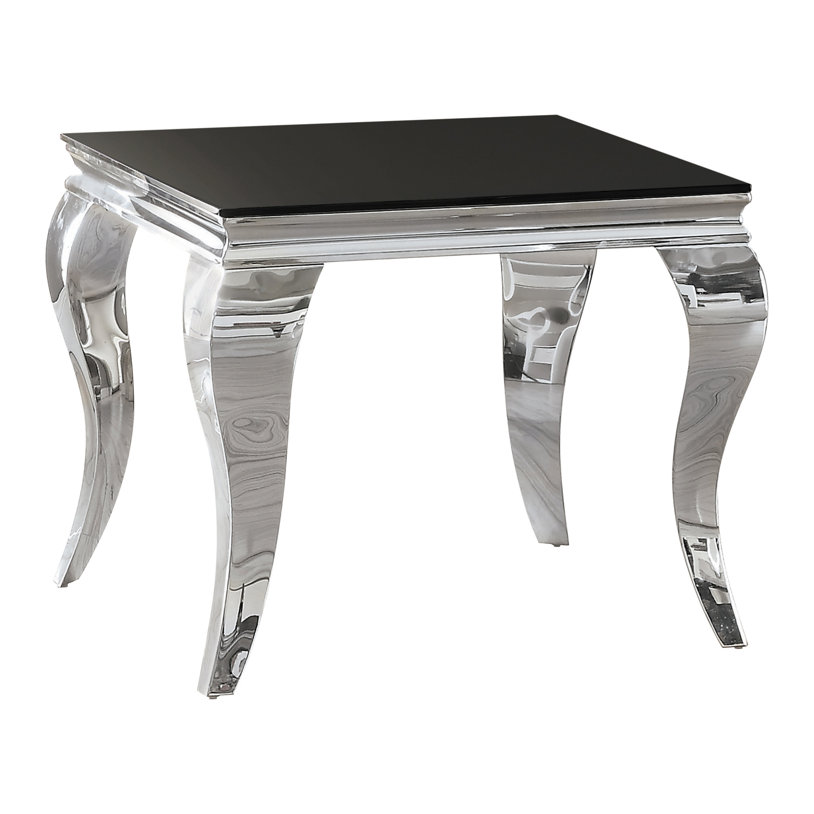 Hokku Designs Brandace Square End Table Chrome/Black | Wayfair