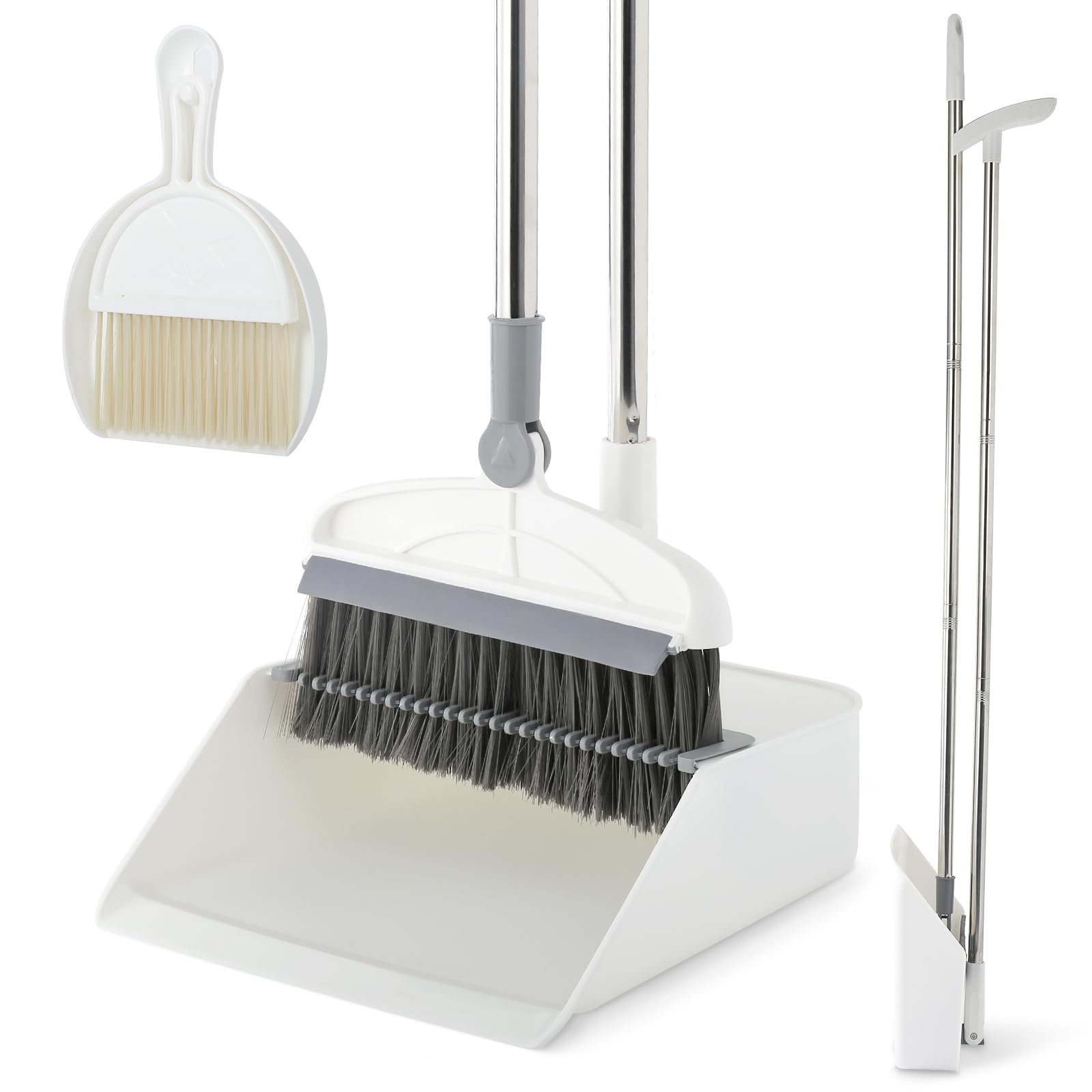 ACTIVE DOOR & WINDOW Broom And Dustpan Set, Upright 180° Swivel Broom ...