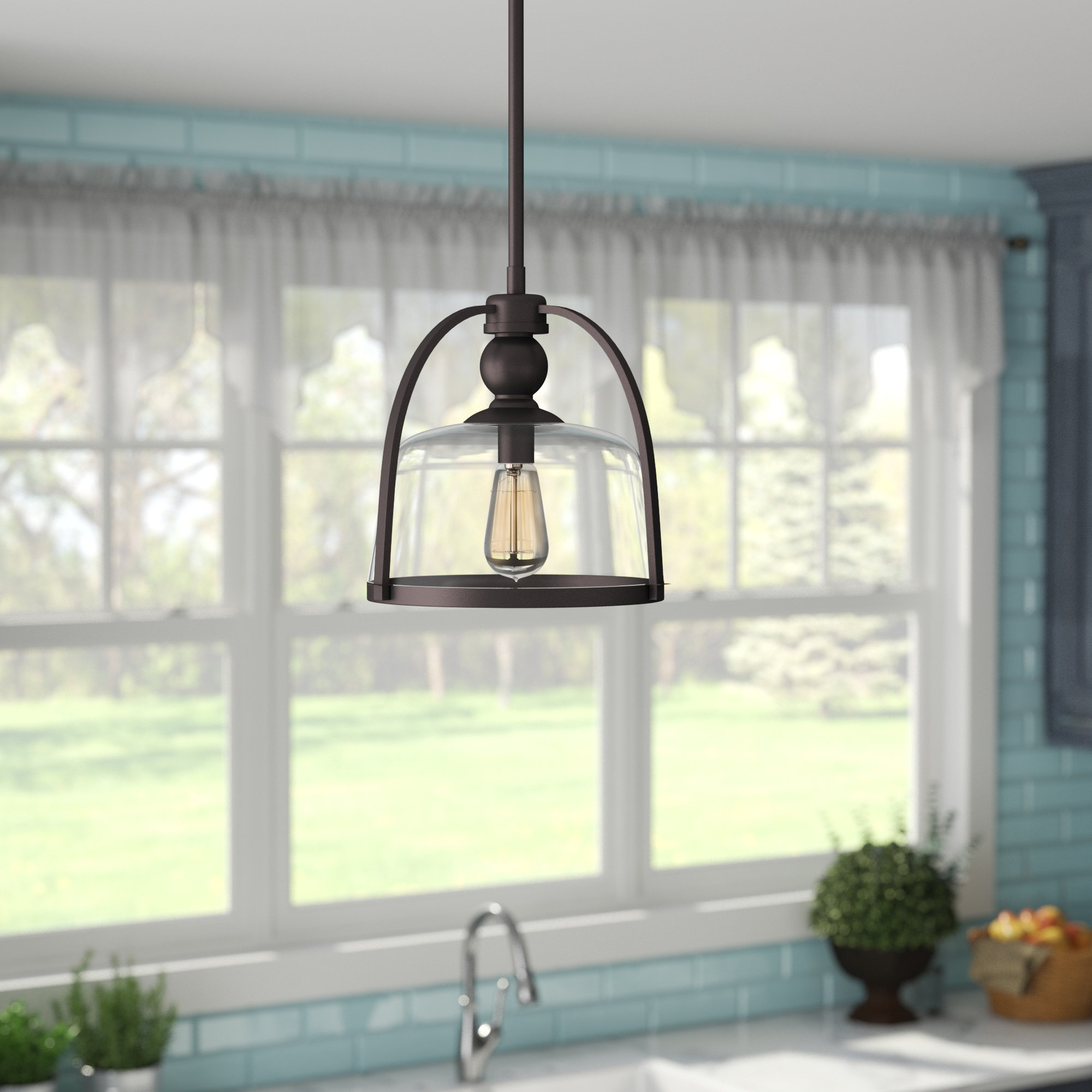 Breakwater Bay 1 - Light Single Dome Pendant & Reviews | Wayfair