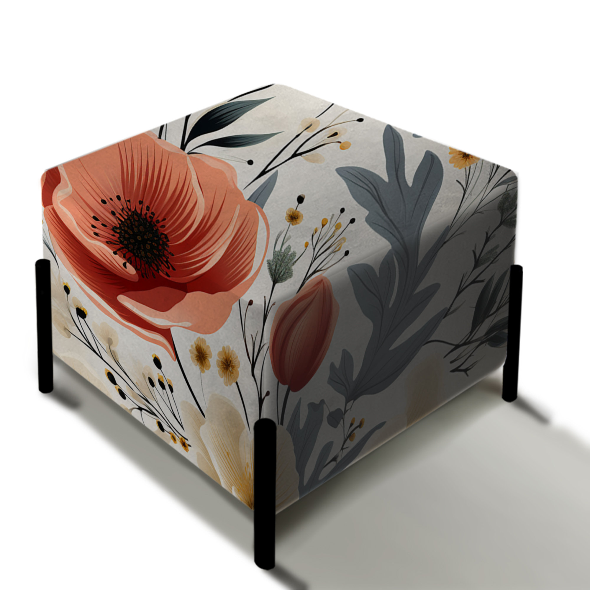 Design Art Contemporary Floral Fusion Medley Collage - Floral Square ...