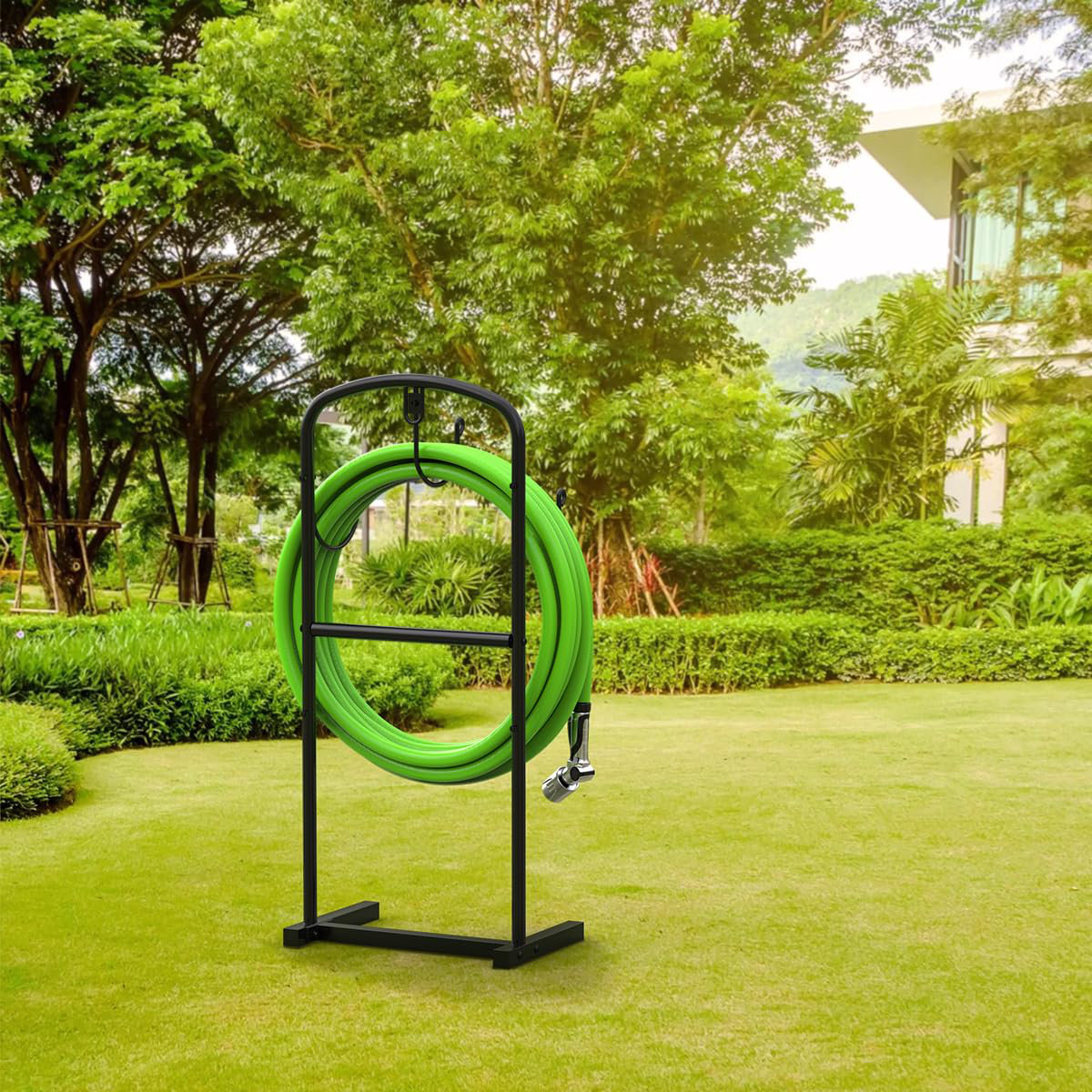 Alex Smart Home Garden Hose Holder, Freestanding Hose Stand Metal Hose ...