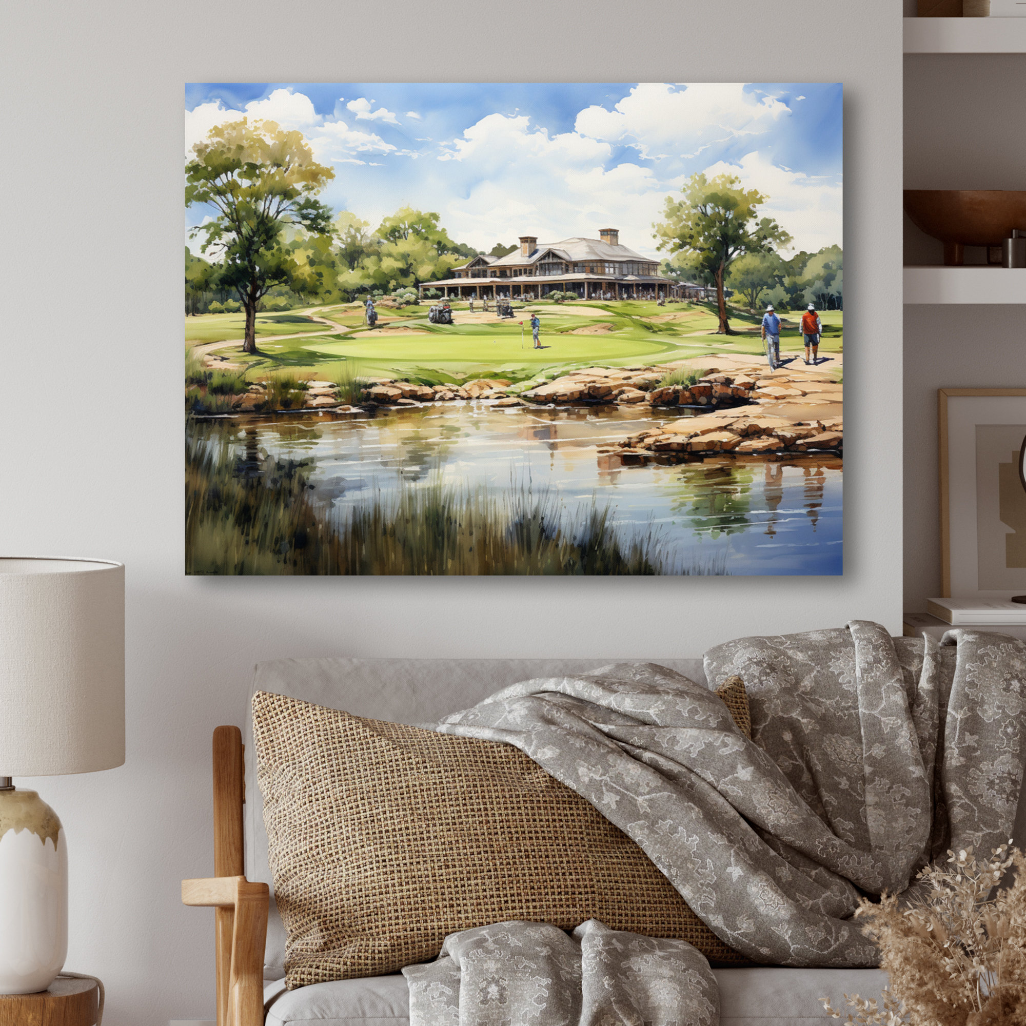 Red Barrel Studio® Country Clubs Gold Putting Green - Print on Metal ...