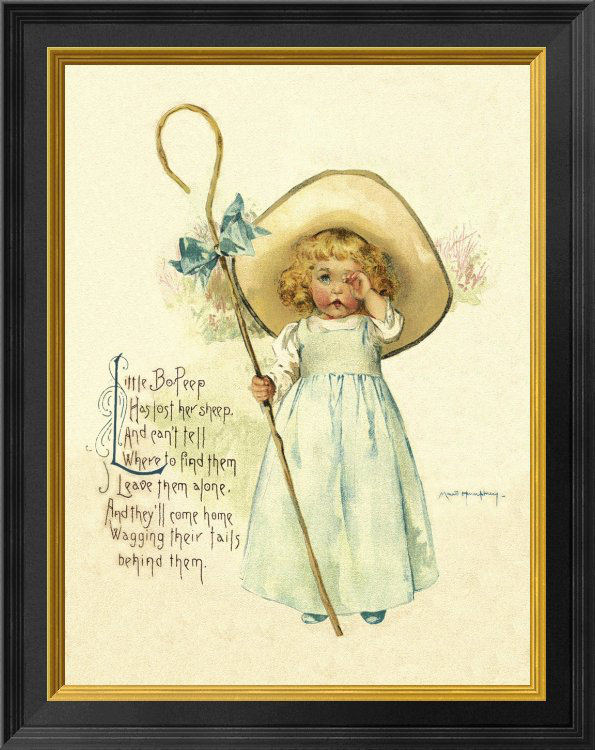 East Urban Home 'Nursery Rhymes: Little Bo Peep' Framed Oil Painting ...