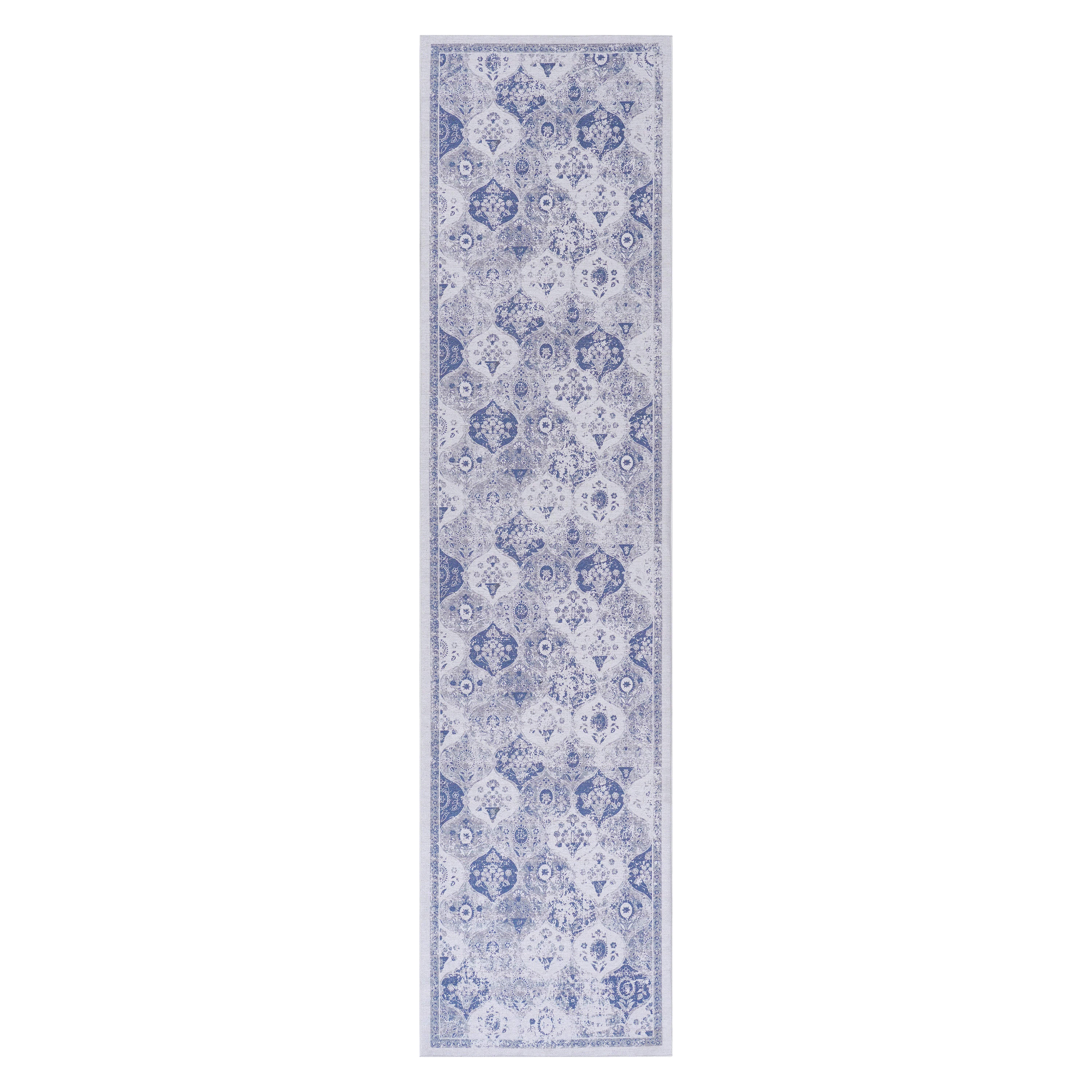Bungalow Rose LOOM & LUXE 2'6"X10' Blue Washable Runner Rug | Wayfair
