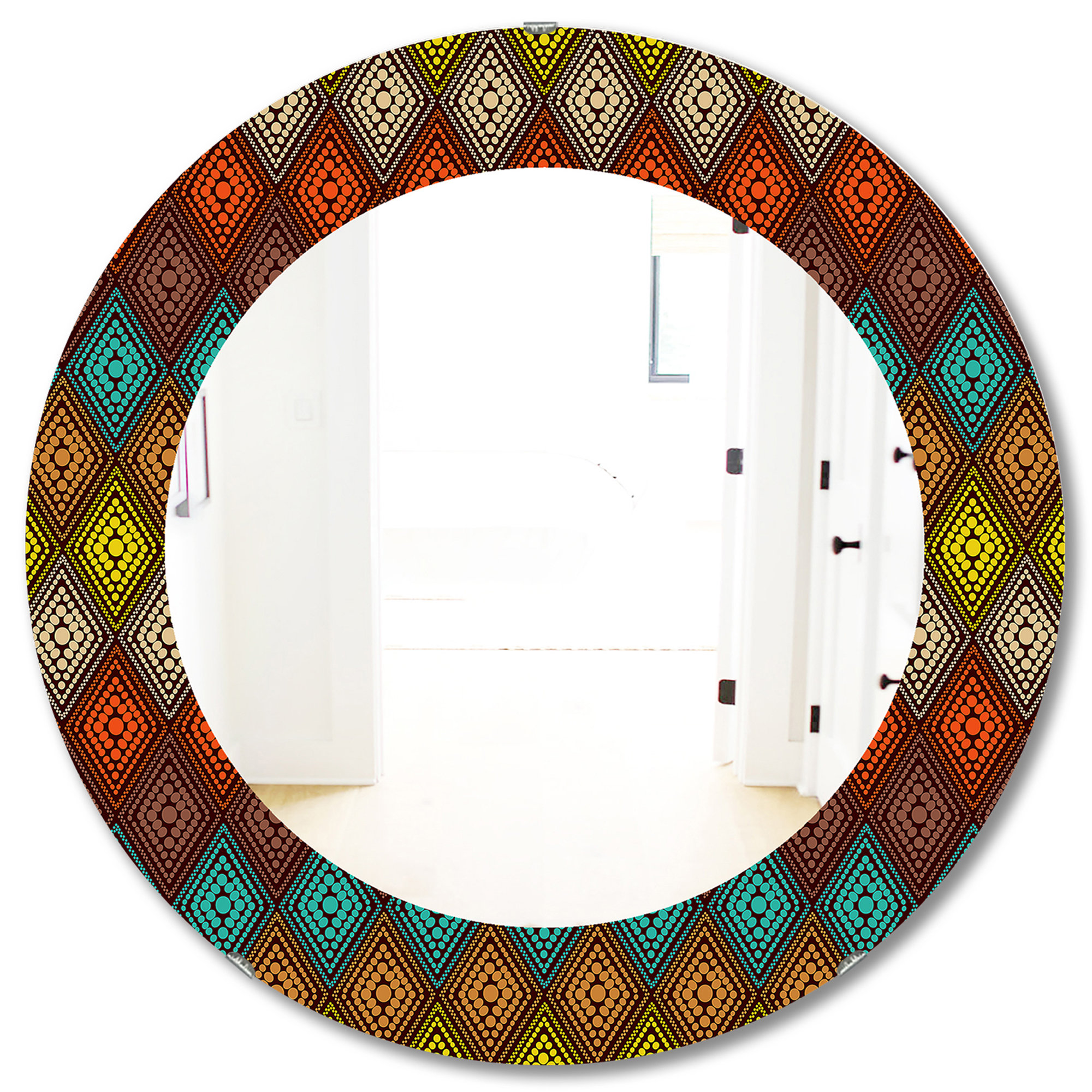 East Urban Home Triangular Colourfields Accent Mirror | Wayfair