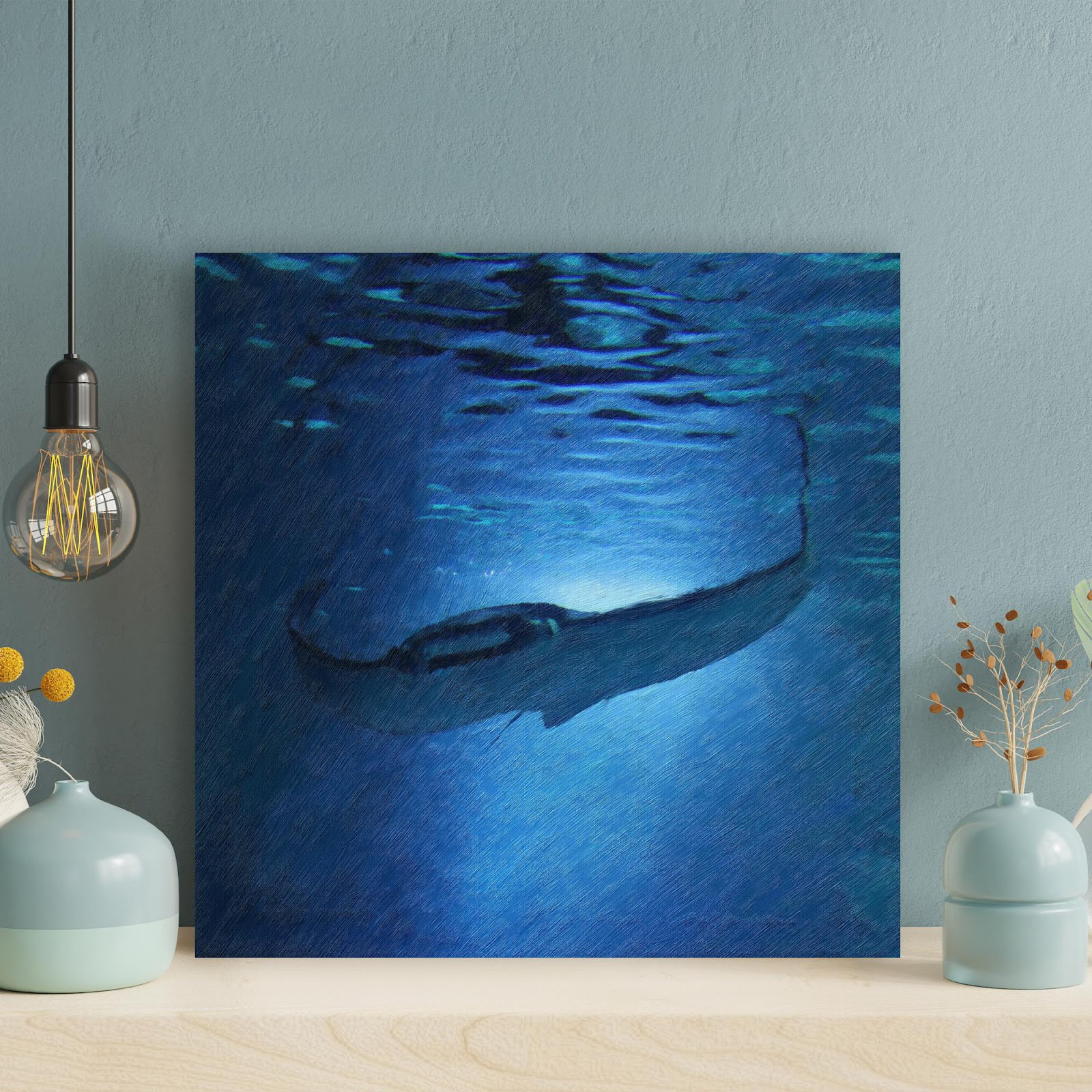 Rosecliff Heights Underwater Photography Of Sting Ray - Wrapped Canvas ...