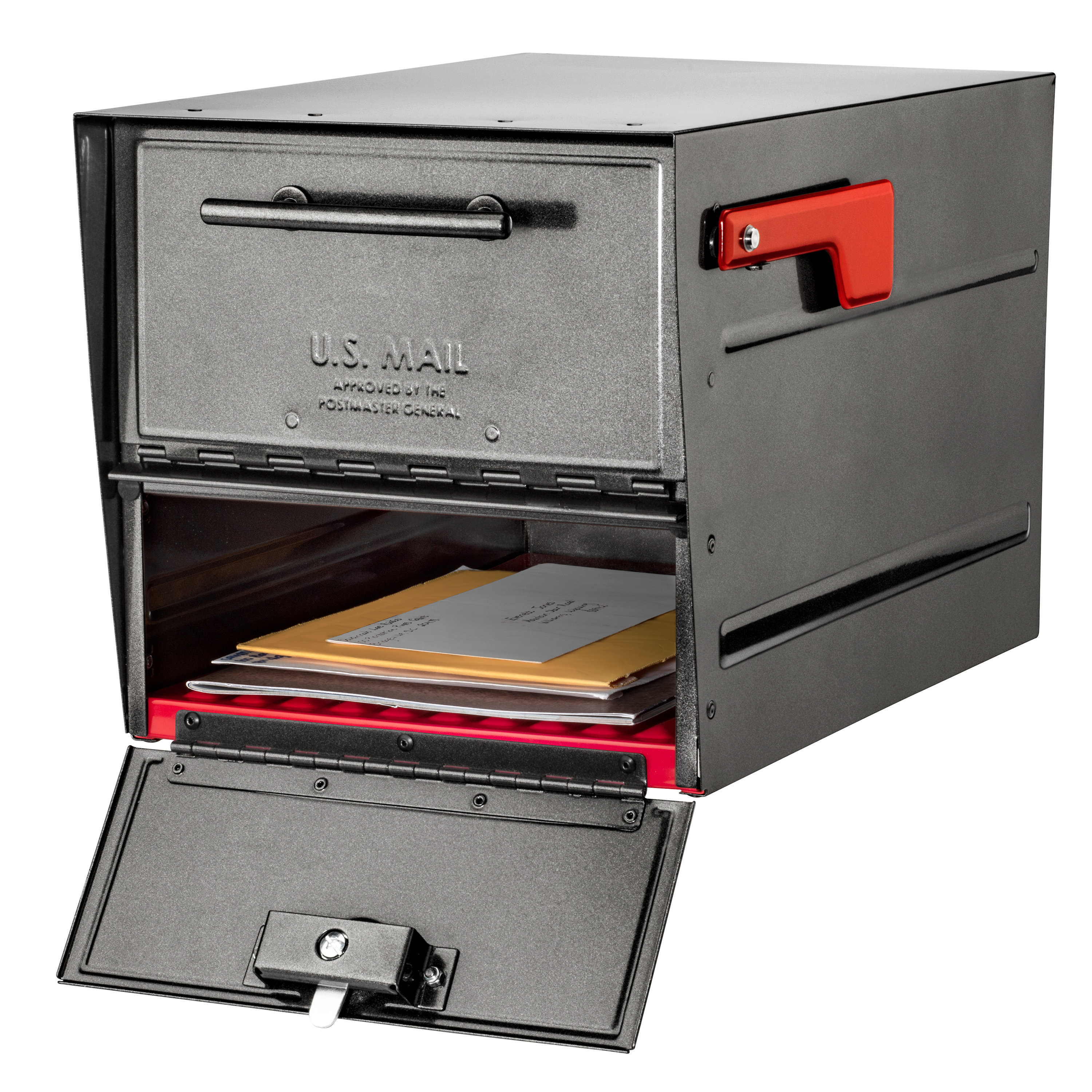 Architectural Mailboxes Oasis Steel Post Mounted Mailbox with Magnetic ...