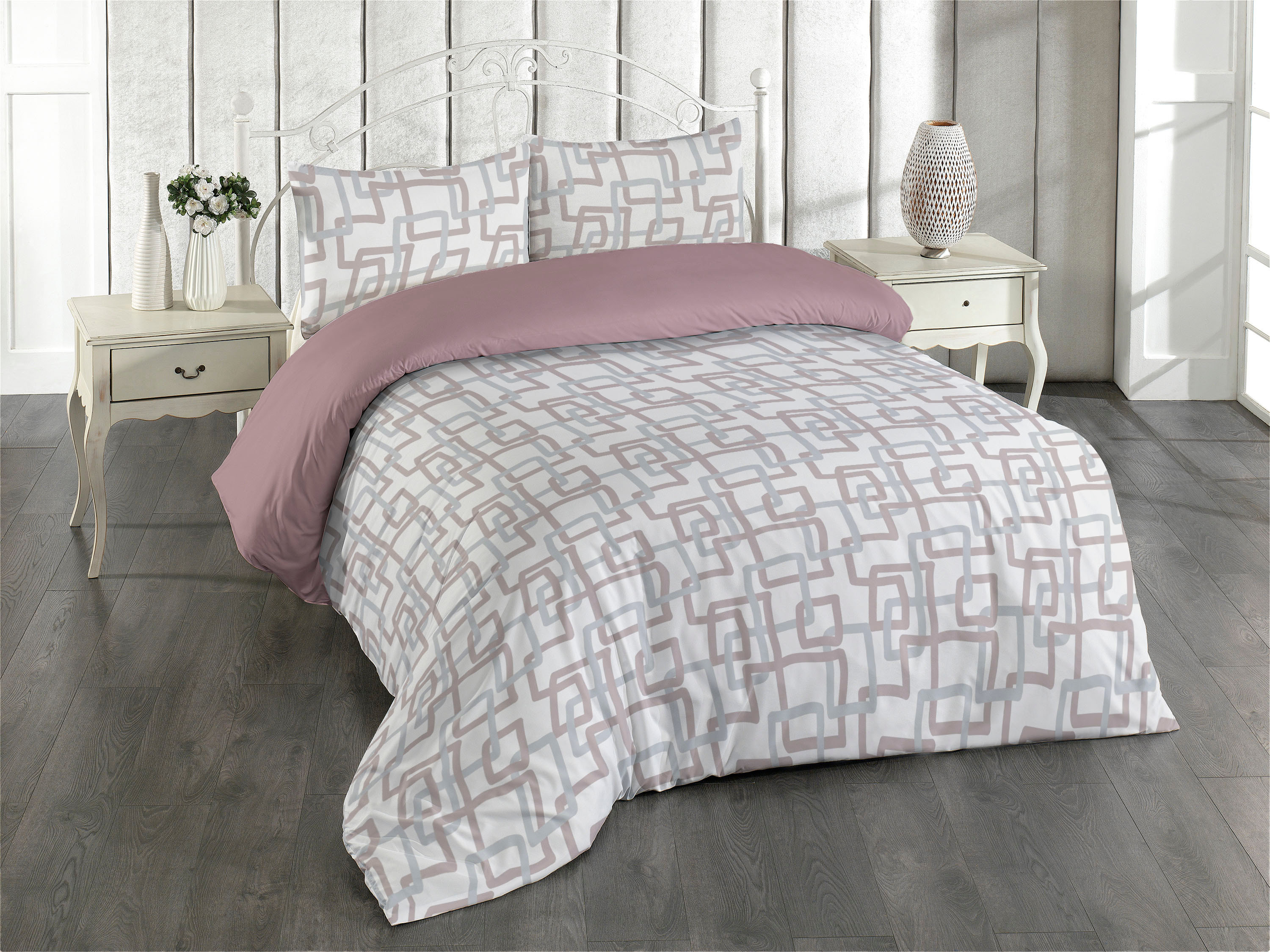 Ambesonne Geometric Duvet Cover Set Simple Art Modern Lines Pale ...