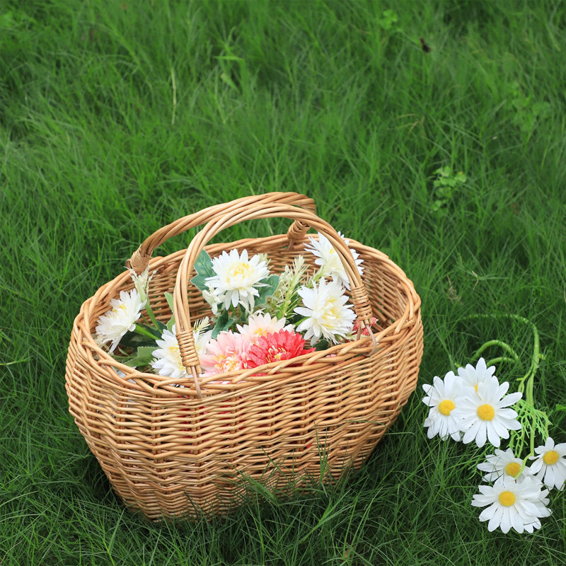 BETOFUL Wicker Woven Garden Harvest Basket | Wayfair