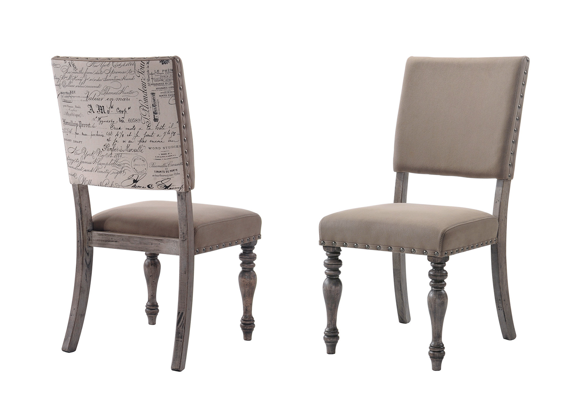 One Allium Way® Birmingham Script Printed Driftwood Finish Dining Chair ...