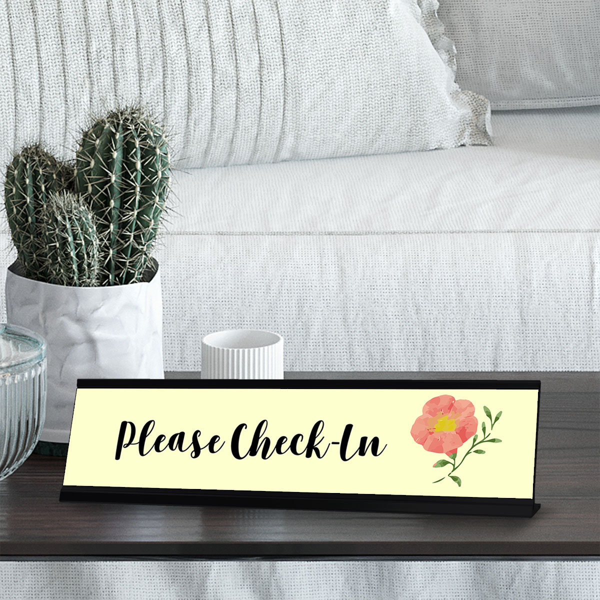 Signs ByLITA Please Check-In Designer Desk Sign | Wayfair
