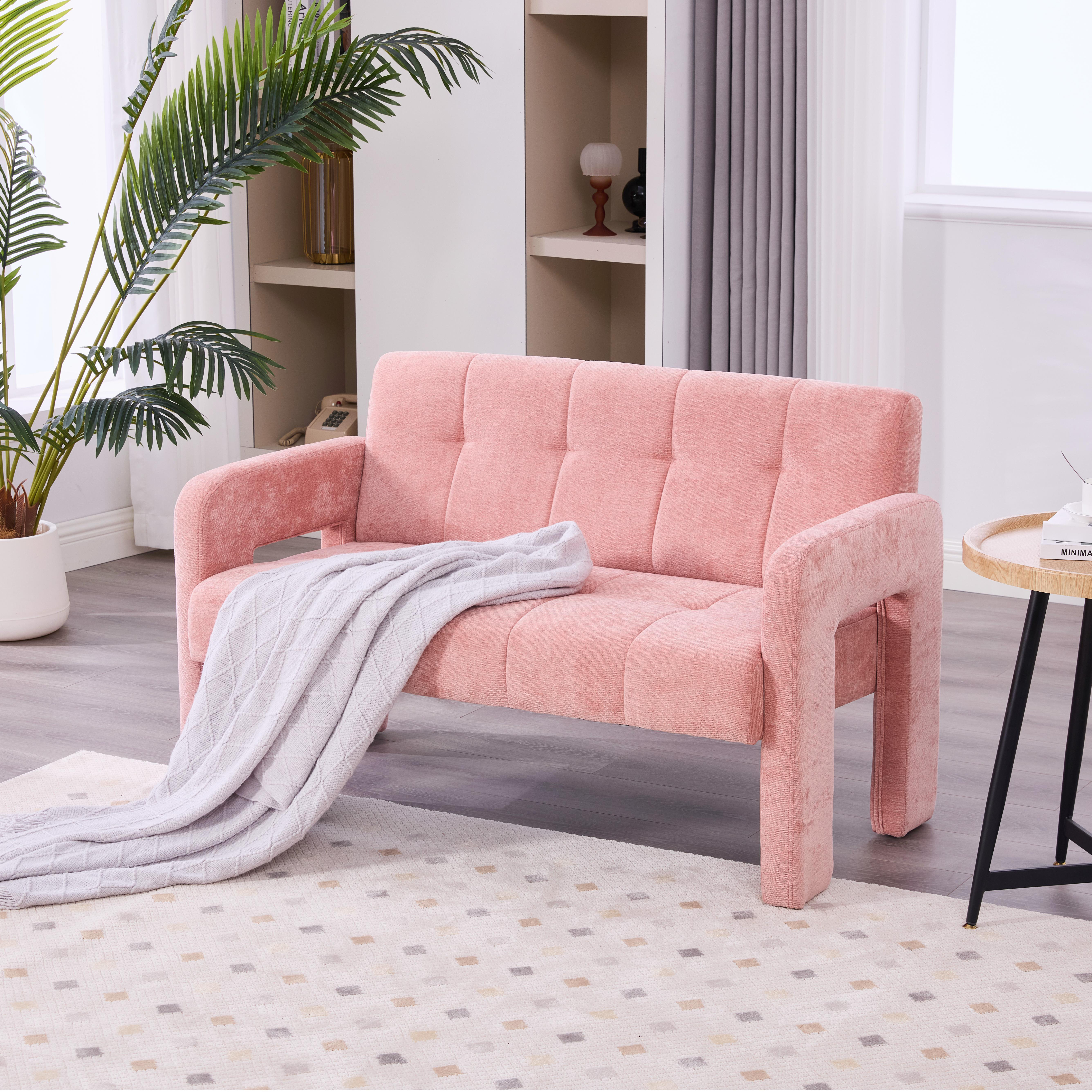 Mercer41 Small Loveseat Sofa With Dual Armrests,modern Double Armchair ...