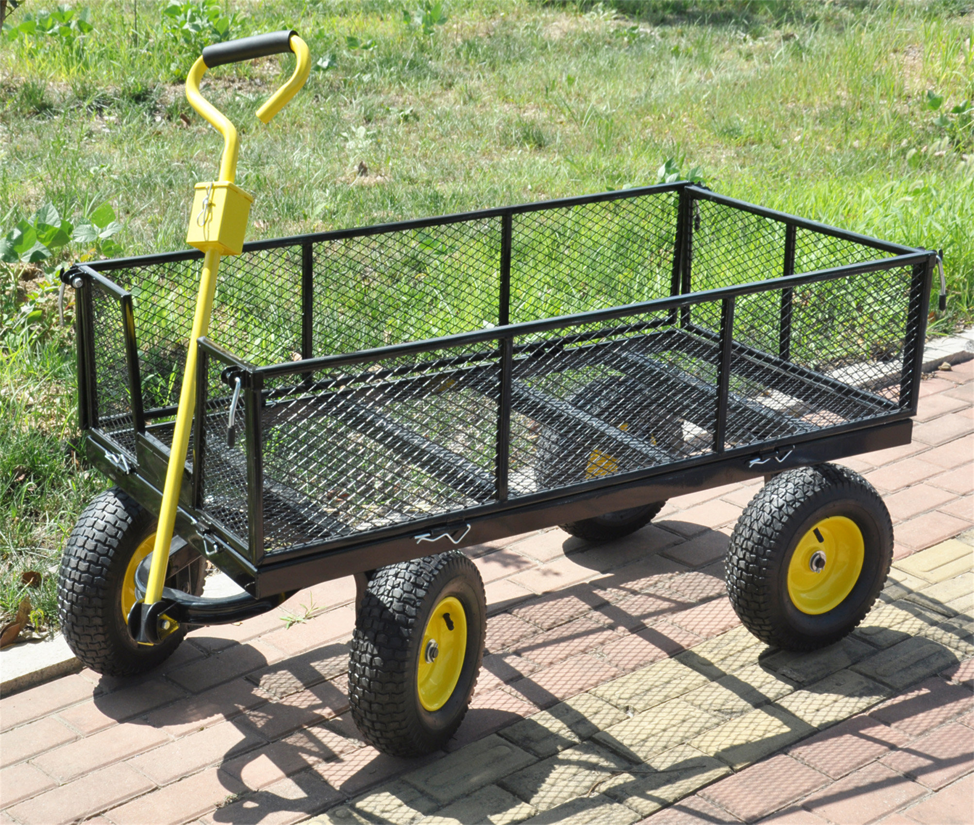 HLILish Wagon Cart Garden Cart Trucks Make It Easier To Transport Firewood Yellow+Black Maximum ...