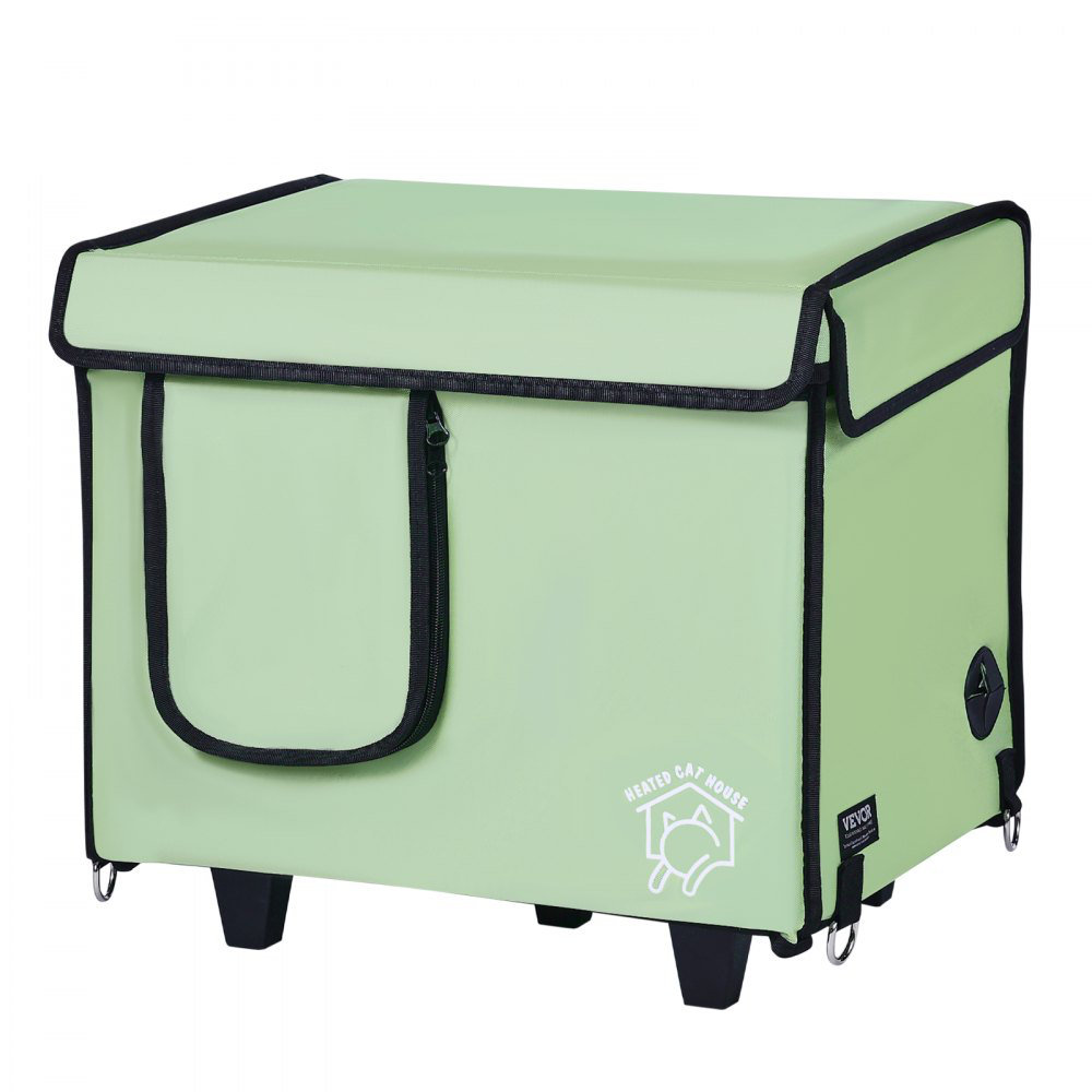 Ebern Designs Elevated Heated Cat House Cuboid Kitty Shelter with ...