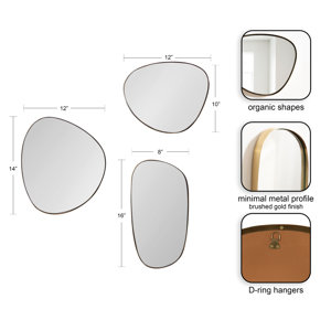 Mercer41 Modern Three-Piece Mirror Set | Wayfair
