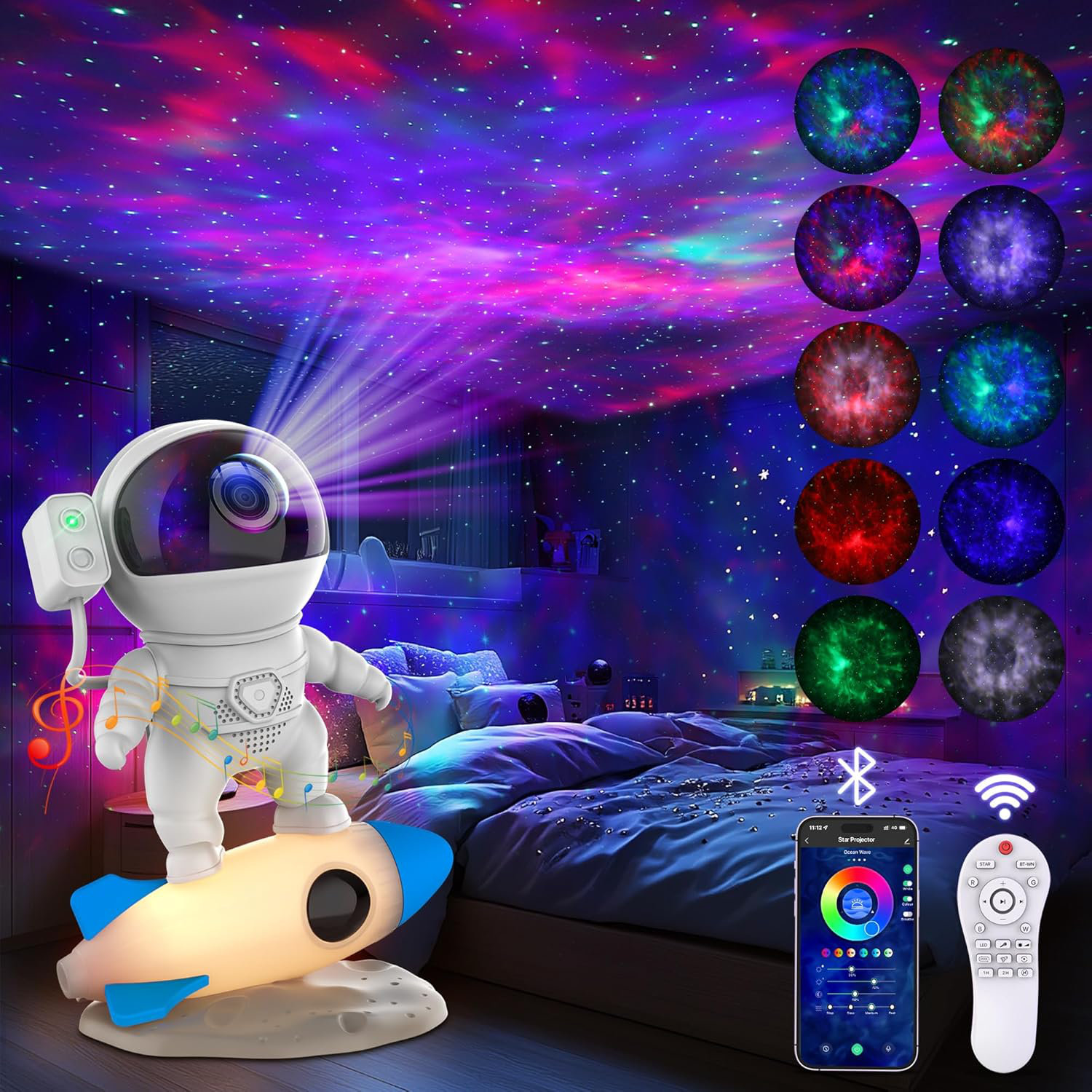 YESCAD Star Nebula Projector with Rocket Lamp | Wayfair
