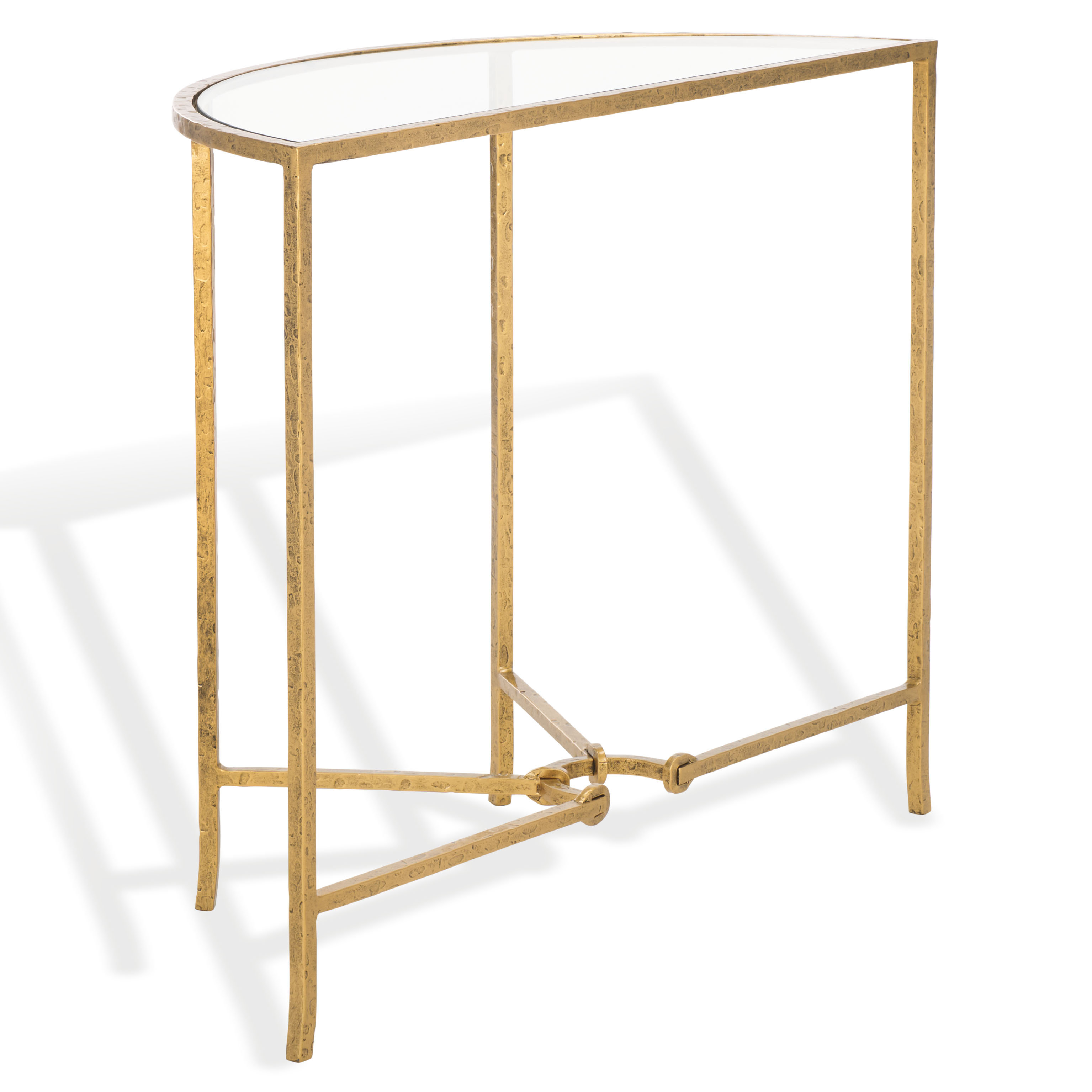Safavieh Couture Tauri Forged Metal Half Moon Console Table | Perigold