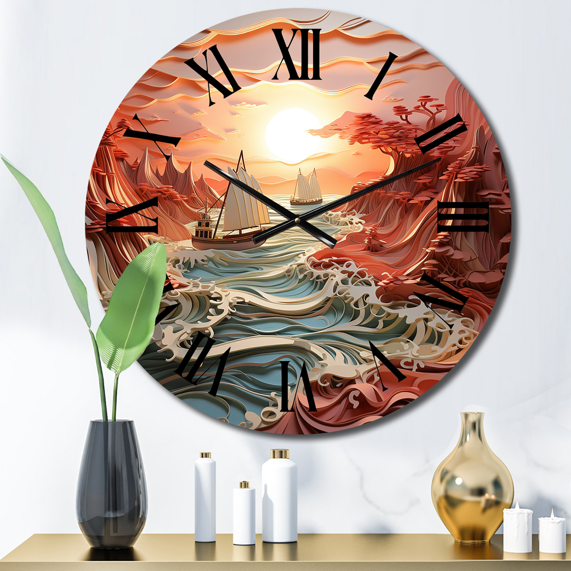 East Urban Home Coastal Tranquility Papercut II - Nautical & Beach Wall ...