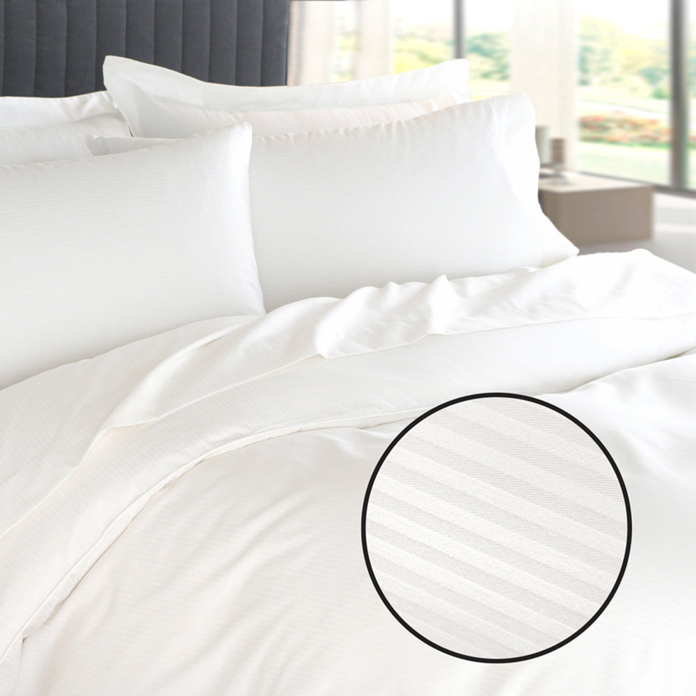 WestPoint Hospitality Martex Millennium Bedding 250 Stripe Duvet Cover ...