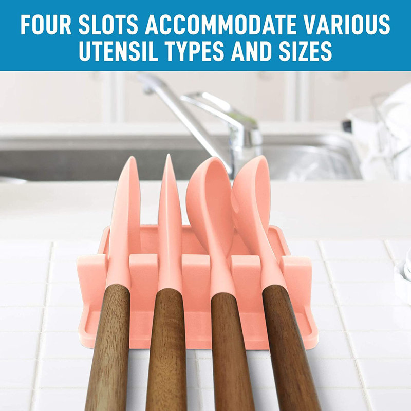 Zulay Kitchen Zulay Silicone Utensil Rest with Drip Pad for Multiple ...