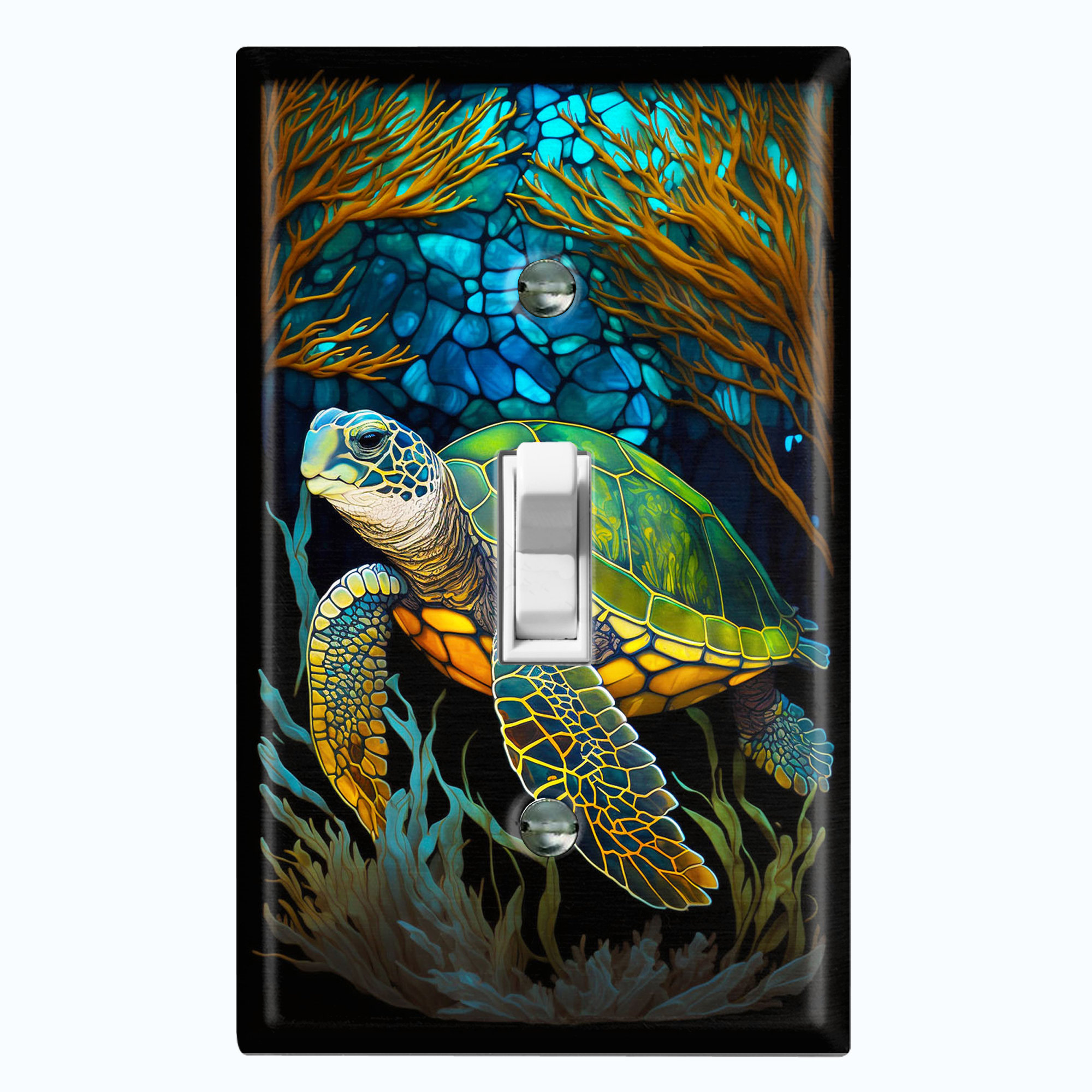 WorldAcc Cute Turtle Ocean 1-Gang Toggle Light Switch Wall Plate ...