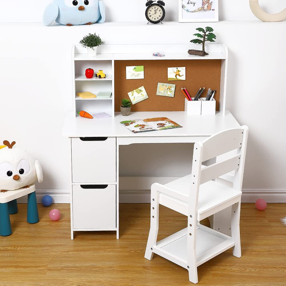 Harriet Bee 36'' W Rectangle Writing Desk and Chair Set with and ...