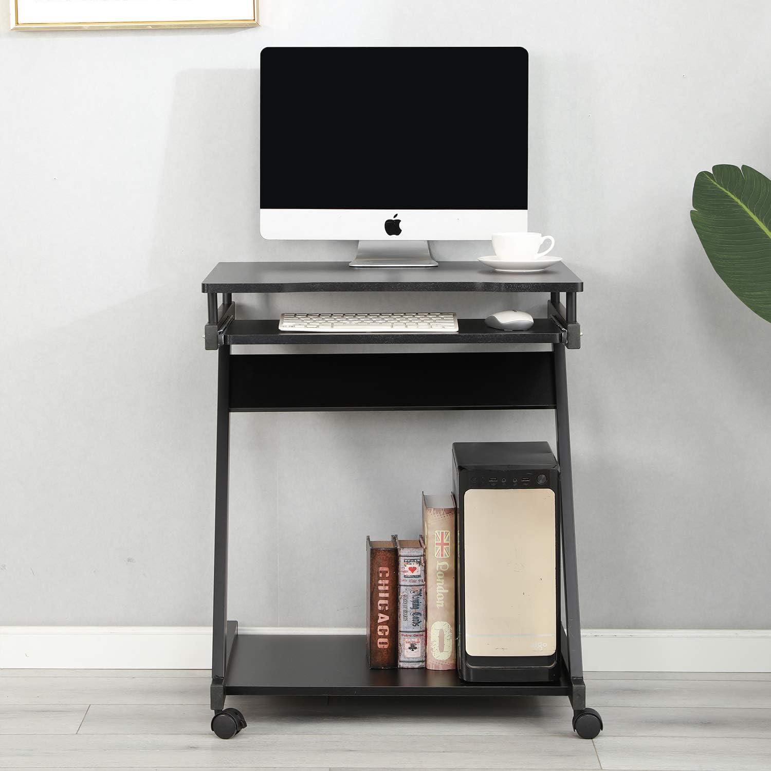 Inbox Zero Adjustable Mobile Laptop Desk With Keyboard Tray, Portable ...