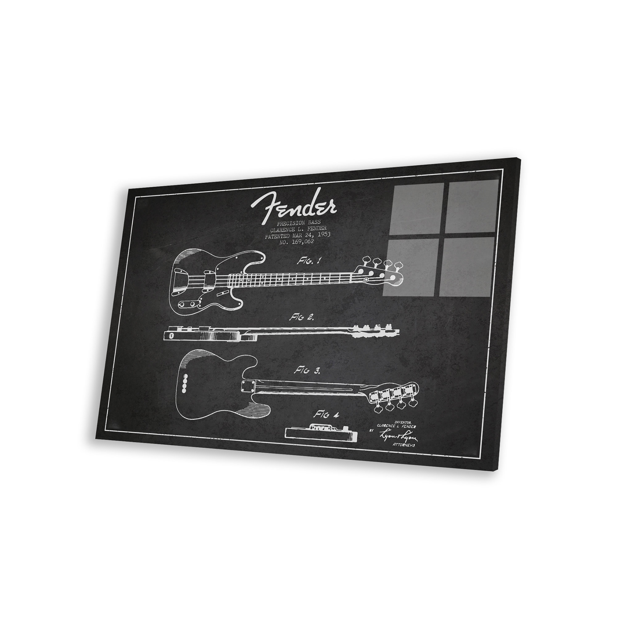 Williston Forge Fender Guitar Patent Blueprint On Plastic / Acrylic by ...