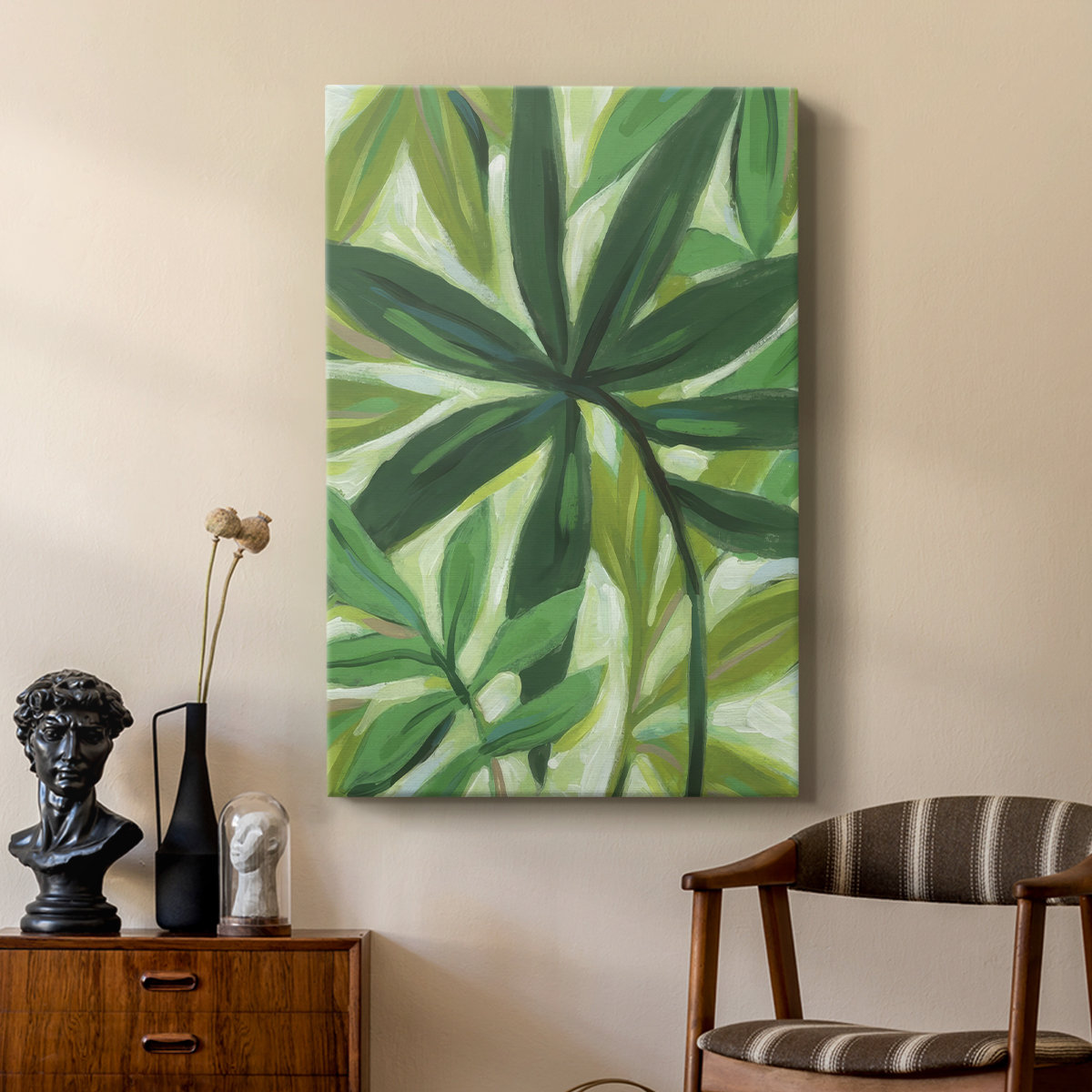 Bay Isle Home™ Tropical Island Leaves I -Custom Wrapped Gallery Cavas | Wayfair