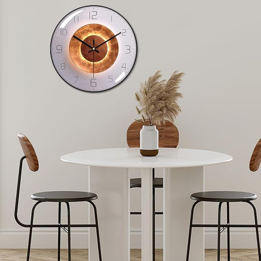 Ivy Bronx Ergocar Wall Clock, Art Deco Wall Clock, Non-Ticking Silent ...