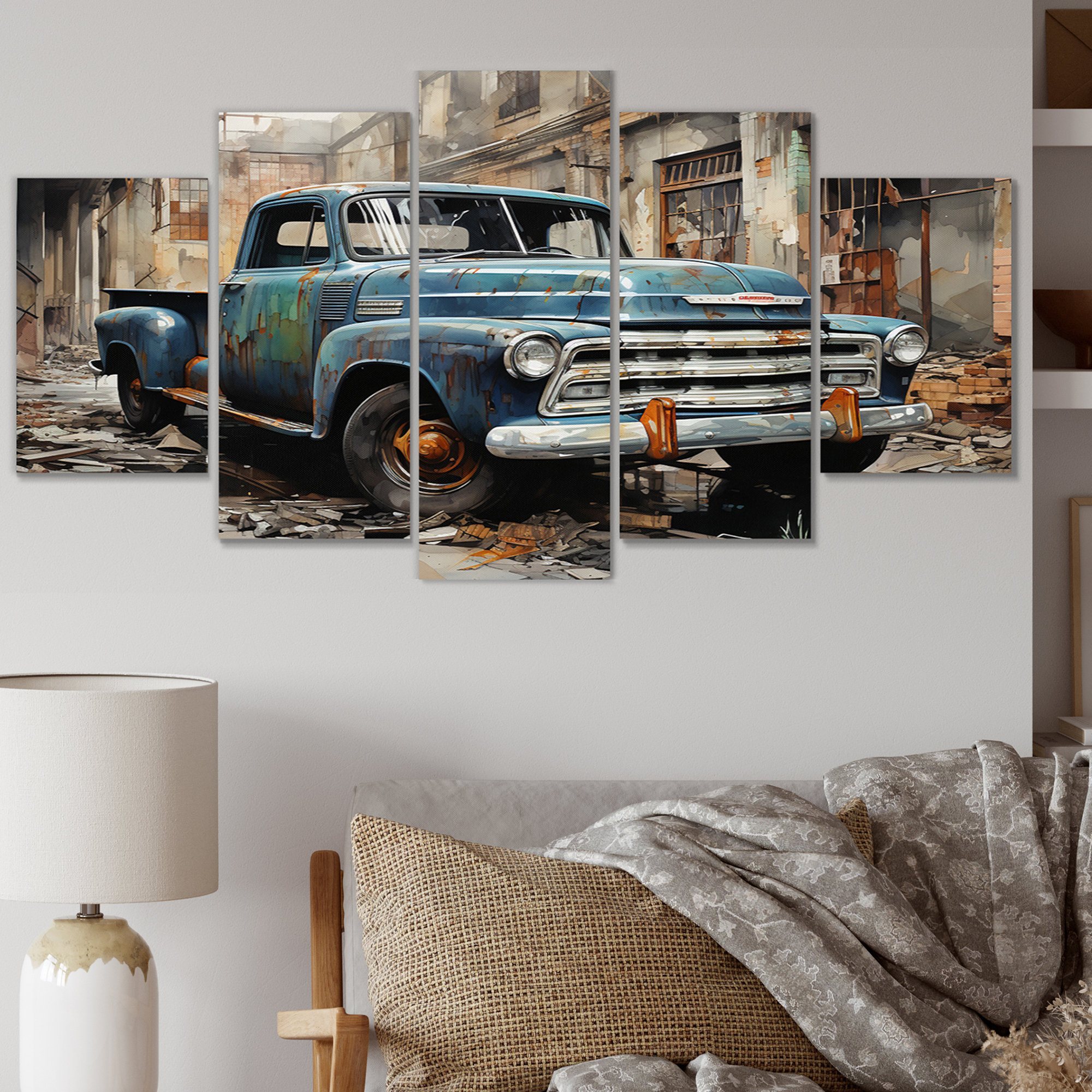 17 Stories Pickup Truck Industrial Elegance - Transportation Wall Decor ...