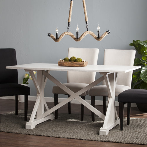 August Grove® Commack Solid Wood Top Dining Table & Reviews | Wayfair
