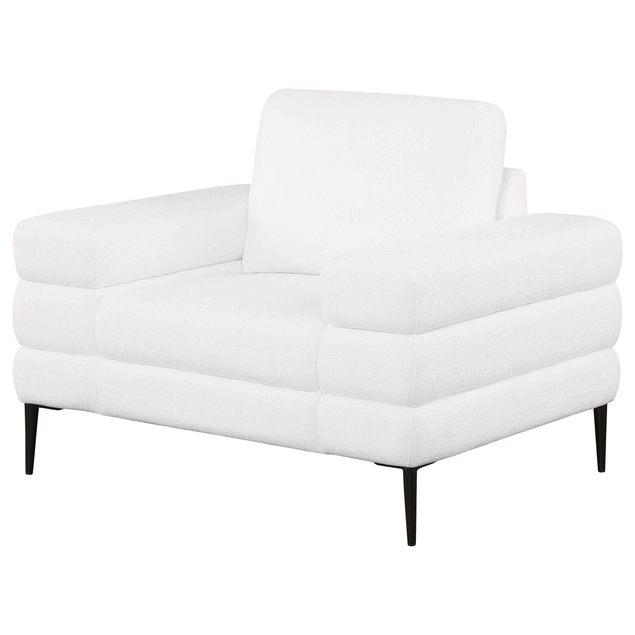 Wrought Studio™ Marasia Chenille Upholstered Track Arm Chair Ivory ...
