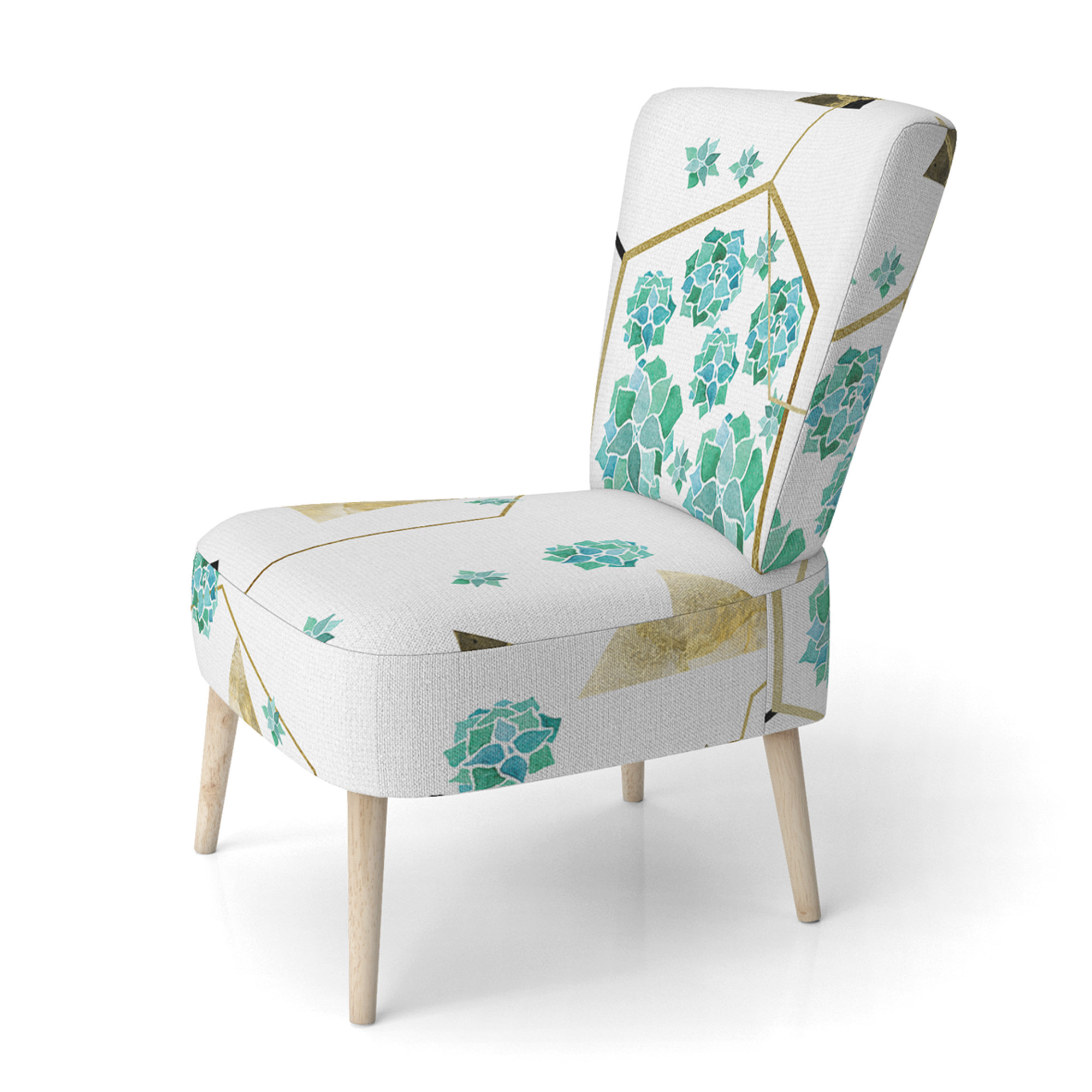 Orren Ellis Triangles Geometric - Upholstered Patterned Accent Side ...