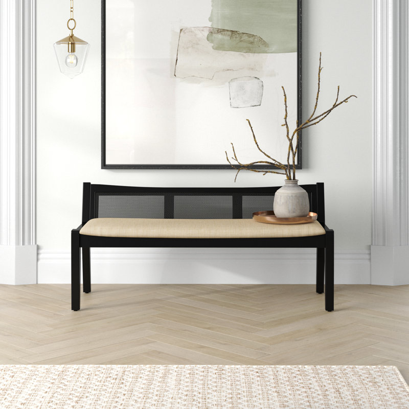 Joss & Main Donner Cane Back Cushioned Bench & Reviews | Wayfair