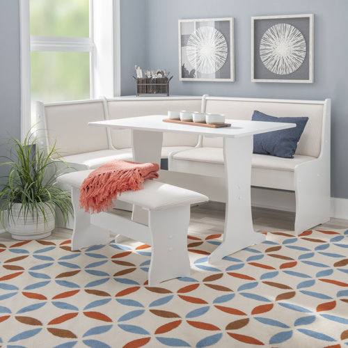 Lark Manor Kasdan Striped 5 -Person Upholstered Breakfast Nook Set with ...