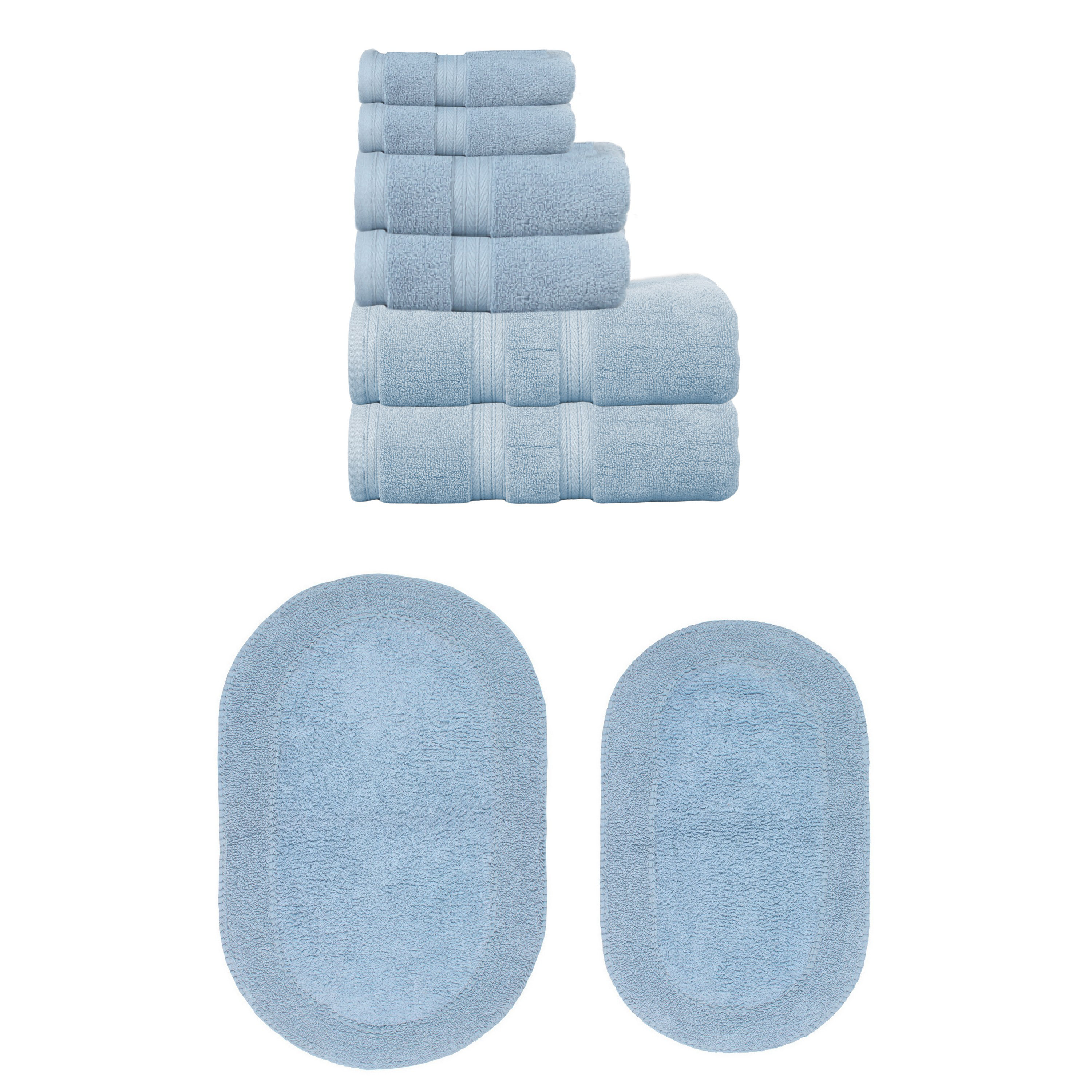 Ess Ess Exports Double Ruffle Collection 100% Soft Cotton 6 Pc Towel ...