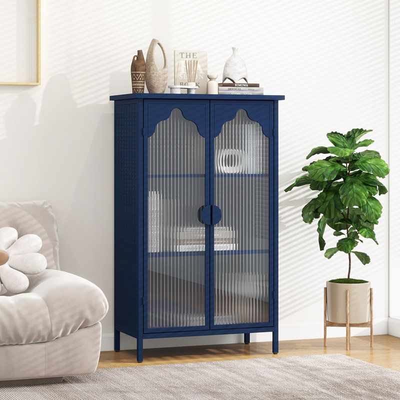 Siscar Lands Display Cabinet With Glass Doors - Wayfair Canada