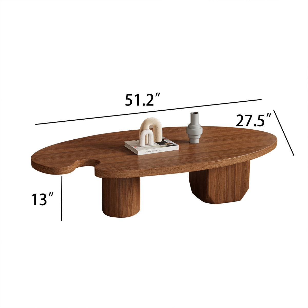 Latitude Run® Solid Wood Single Modern Brown Coffee Table for Living ...
