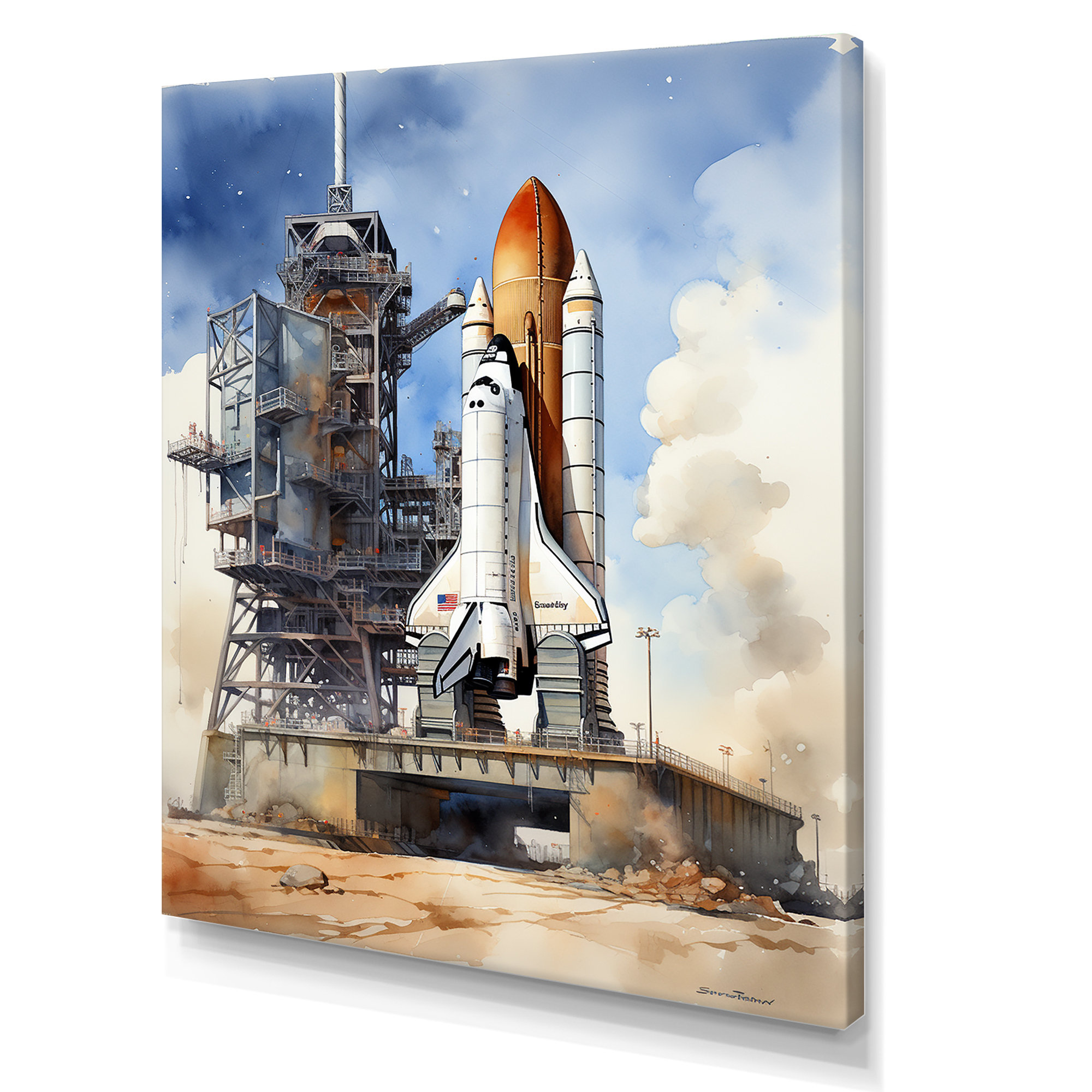 17 Stories Latora Space Shuttle Launch I On Canvas Print | Wayfair