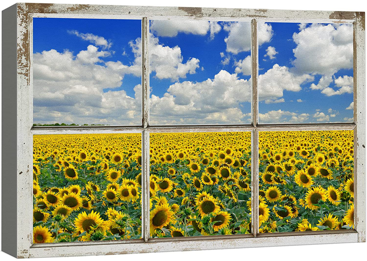 IDEA4WALL Canvas Print Wall Art Window View Spring Summer Sunflower ...