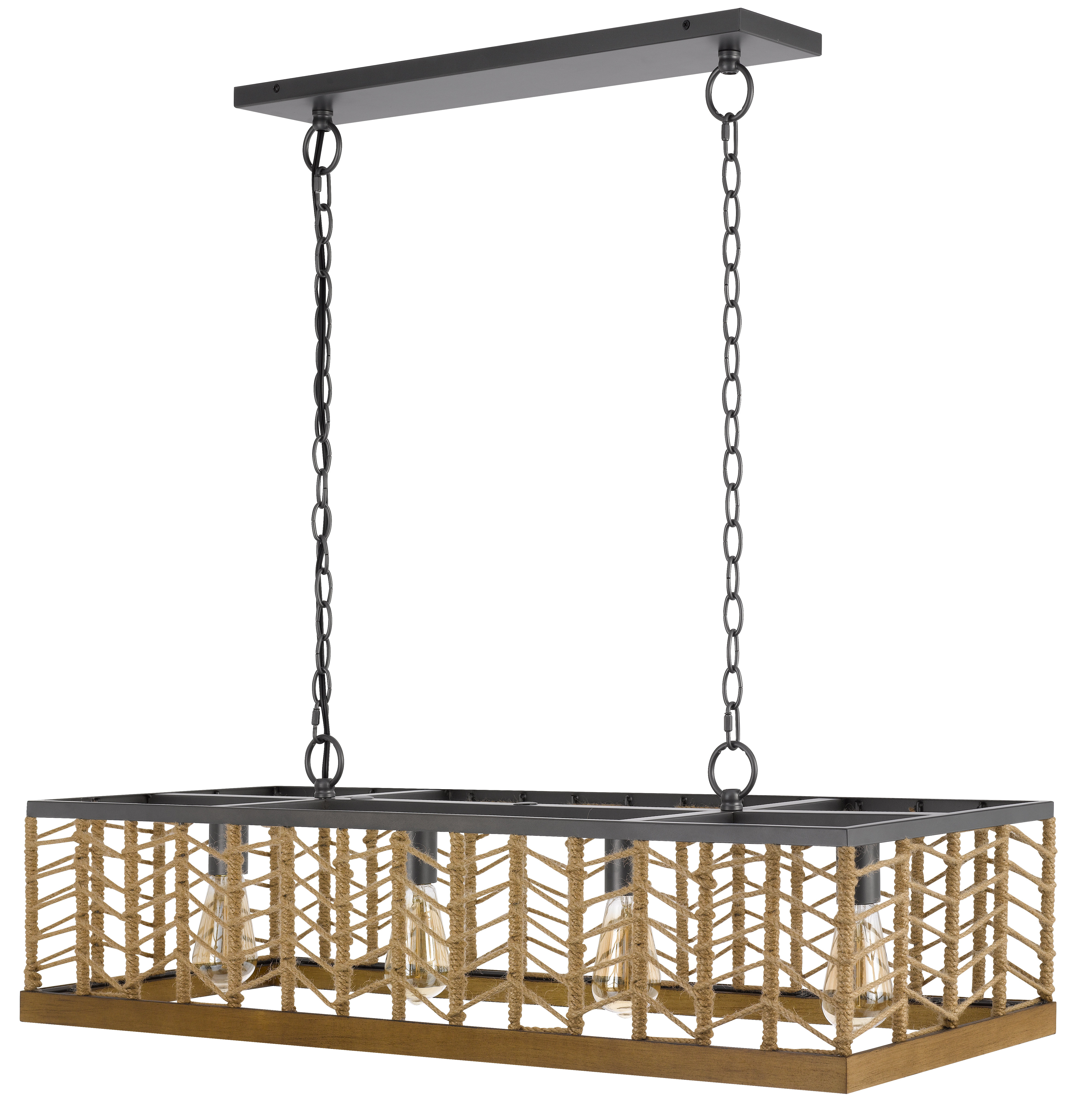 Longshore Tides Ayele 4 - Light Charcoal Gray Square/Rectangle Pendant ...
