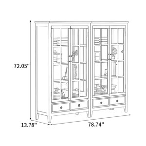 Parttlion American style bookcase with dust proof glass door | Wayfair