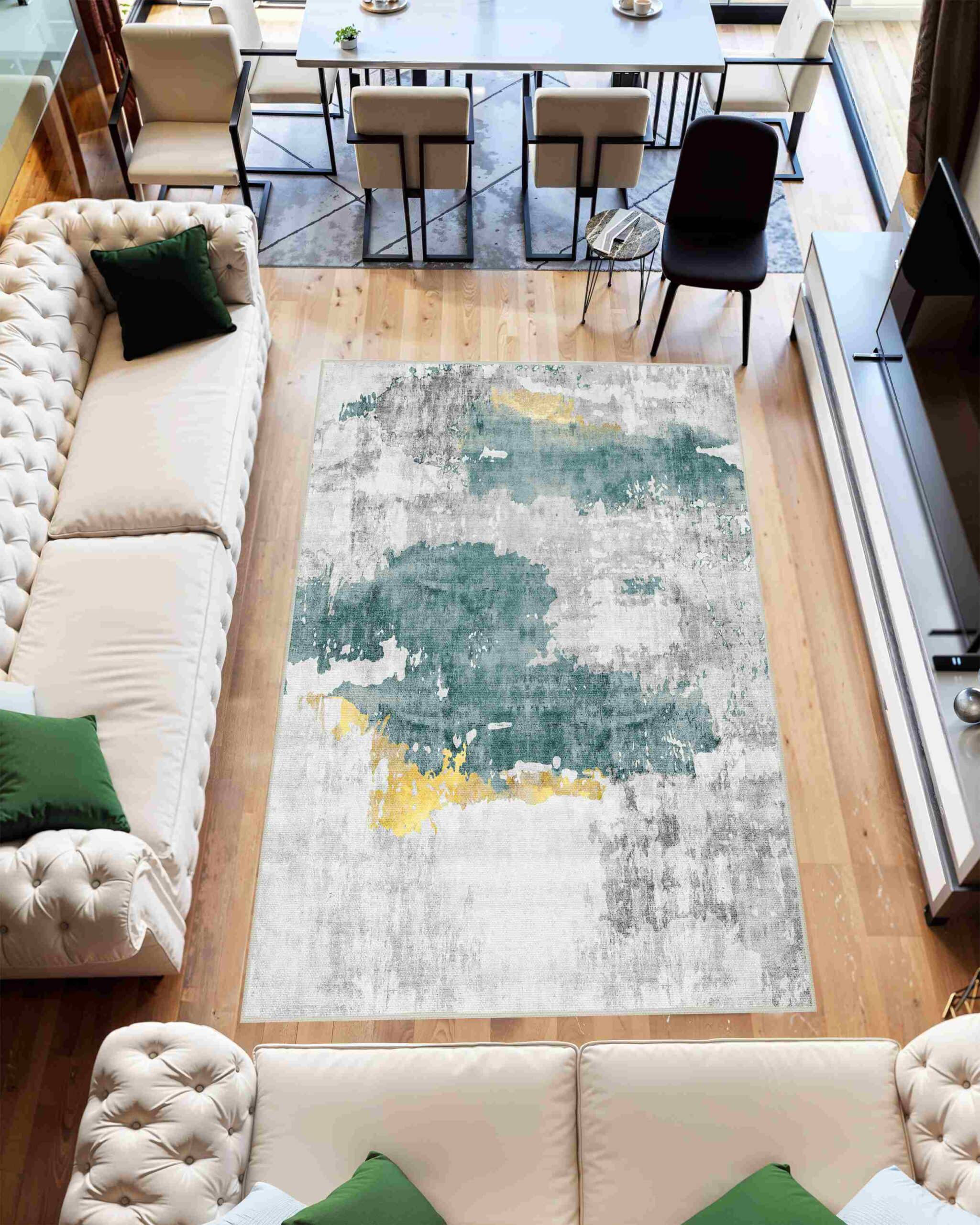 17 Stories Melnick Machine Washable Living Room Rug Design 7711 - 5X8 ...
