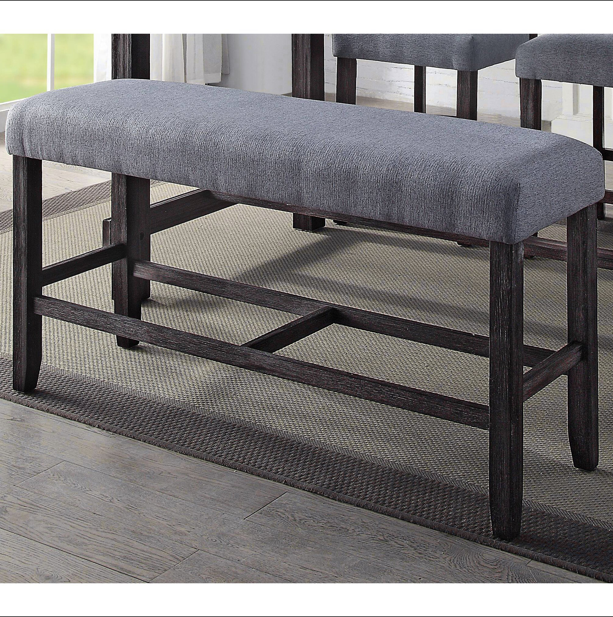 Lark Manor™ Grey and Weathered Espresso Counter Height Bench | Wayfair