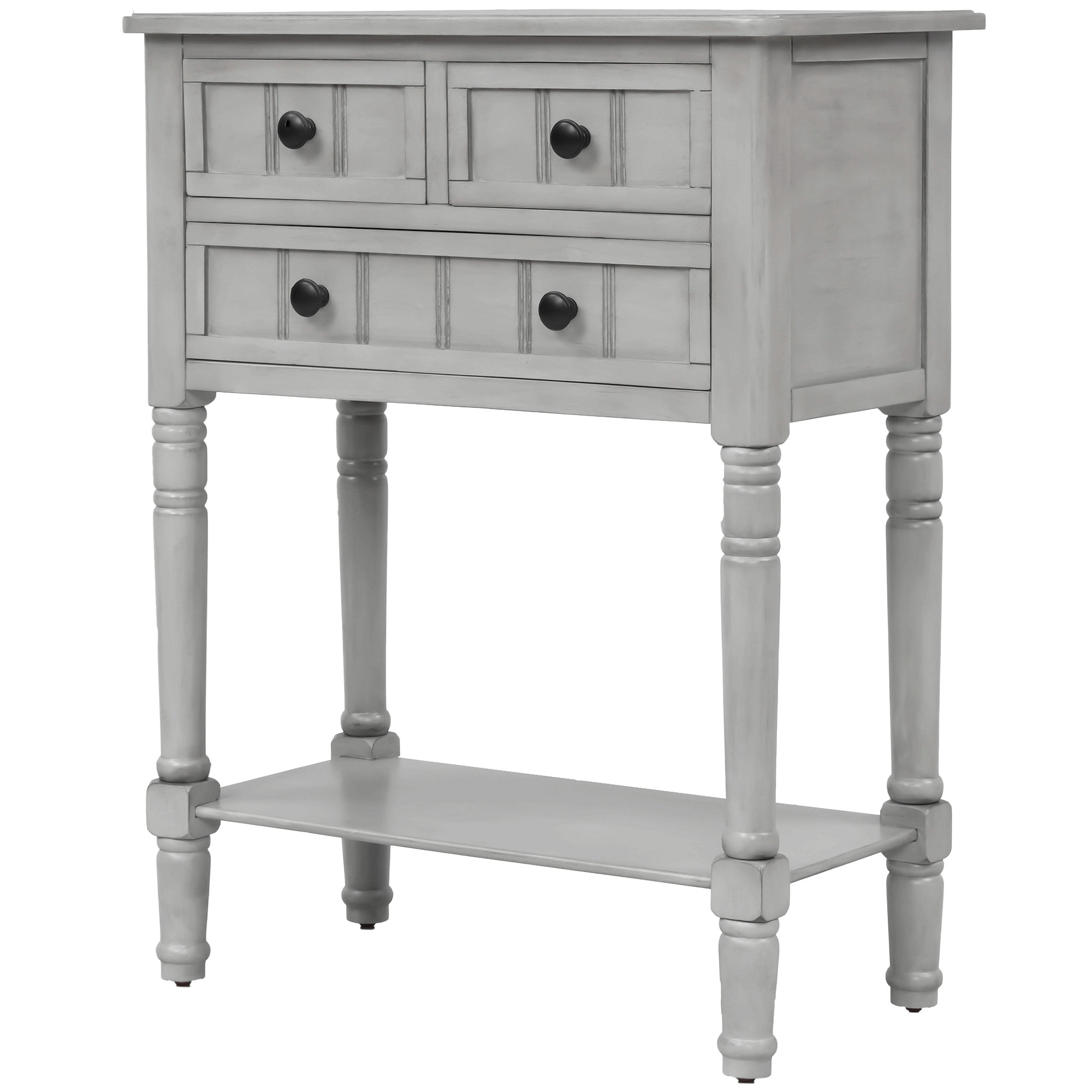 DAPPER DOODLES INC Narrow Console Table, Slim Sofa Table With Three ...