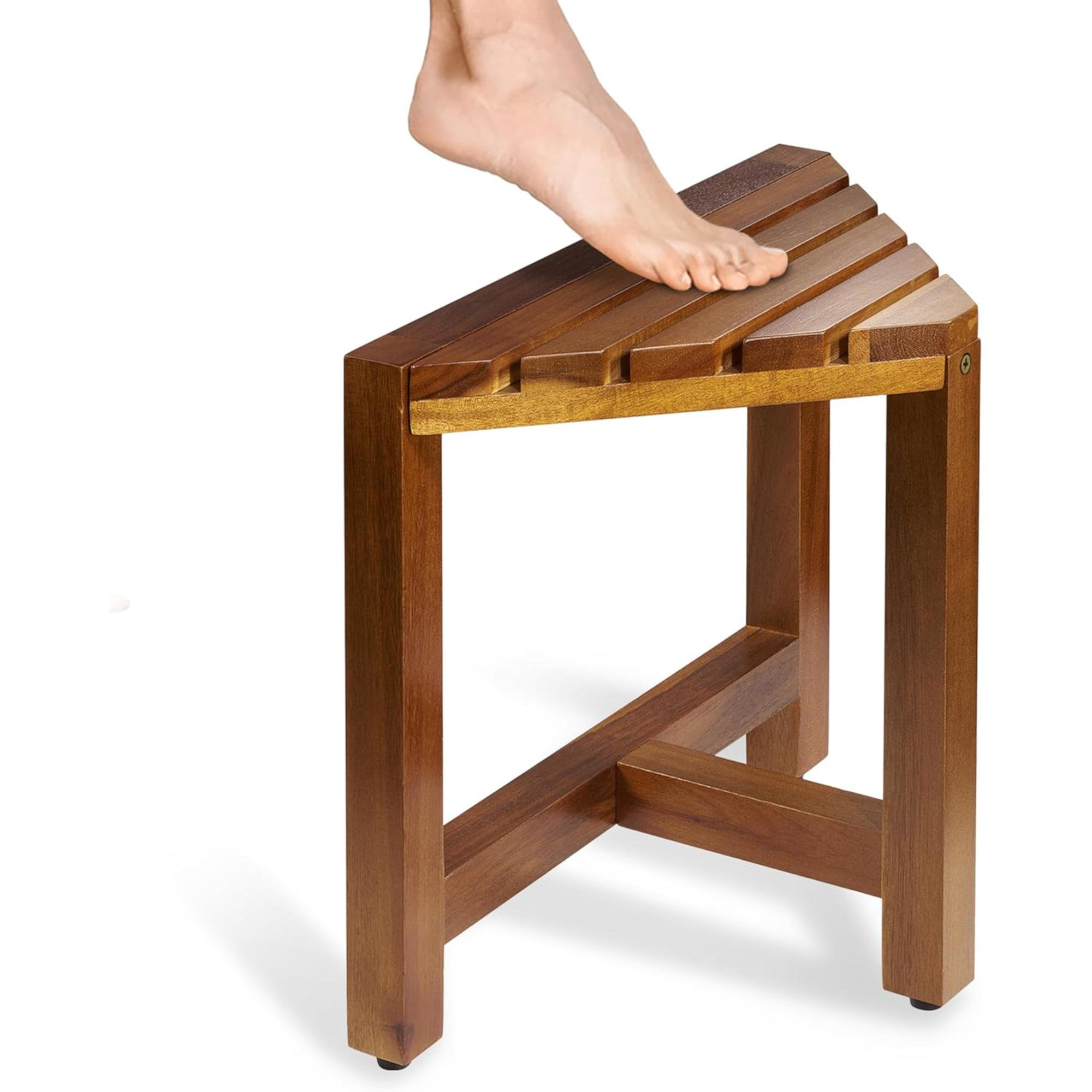 Ebern Designs Eilerman 16.4'' W Solid Wood Shower Bench | Wayfair