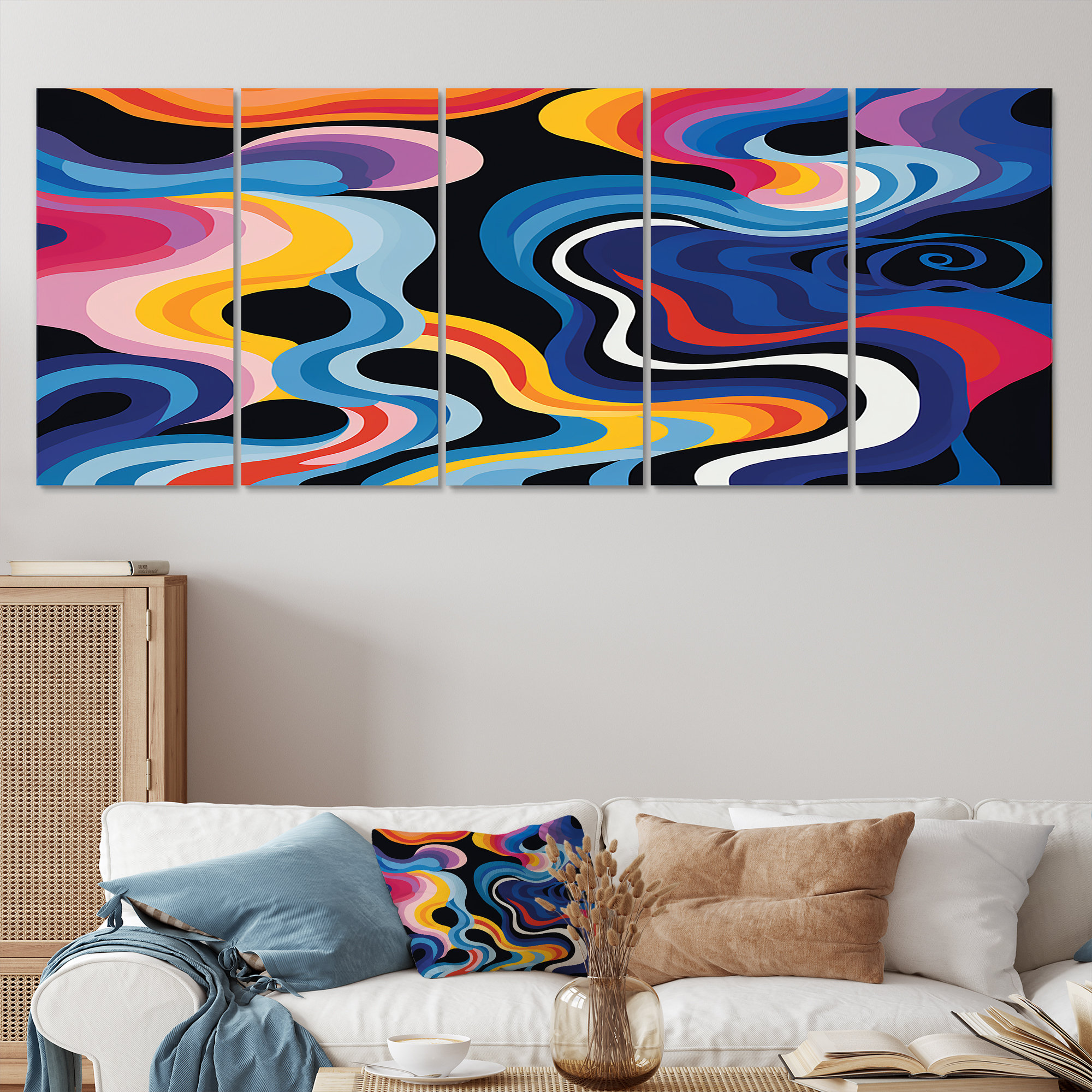 Ivy Bronx Organic Colorful Delights I - Abstract Wall Art Decor 5 Piece ...